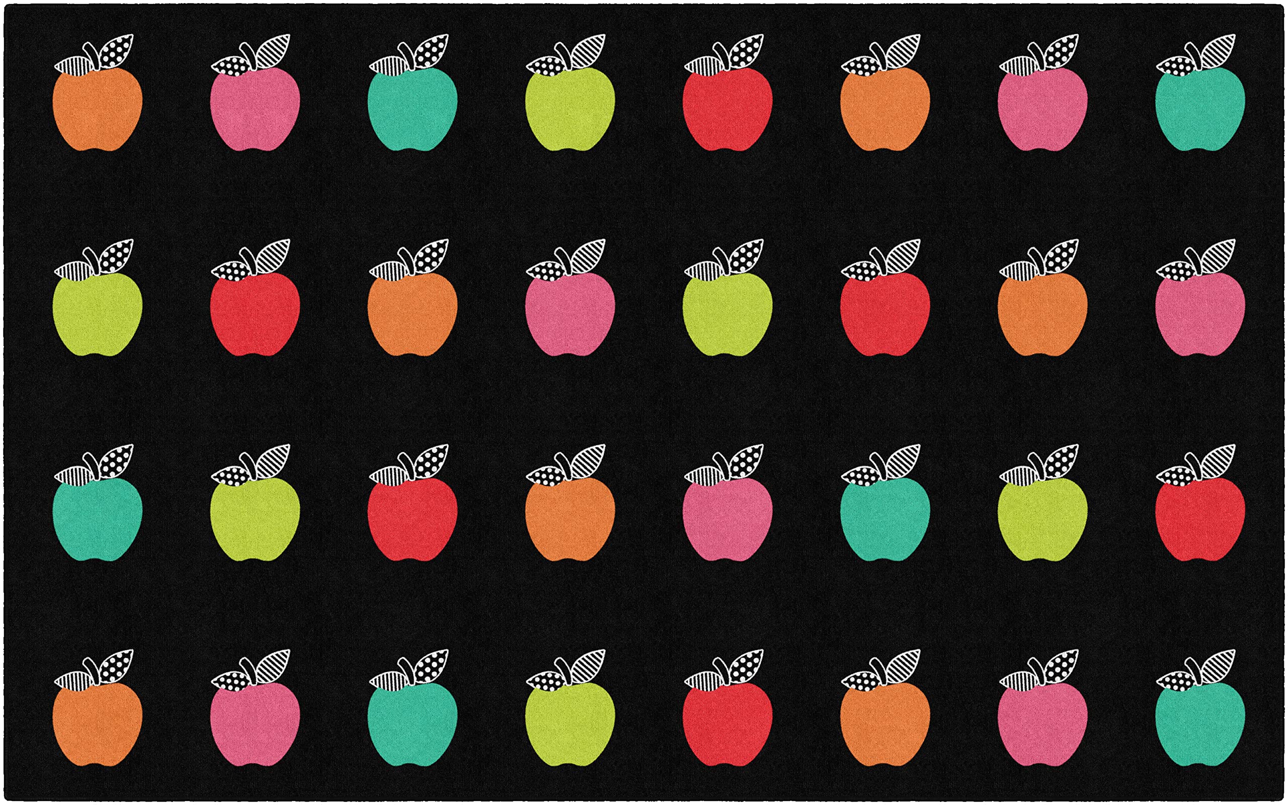 Flagship Carpets Schoolgirl Style Stylish Black & White Brights Apple ...