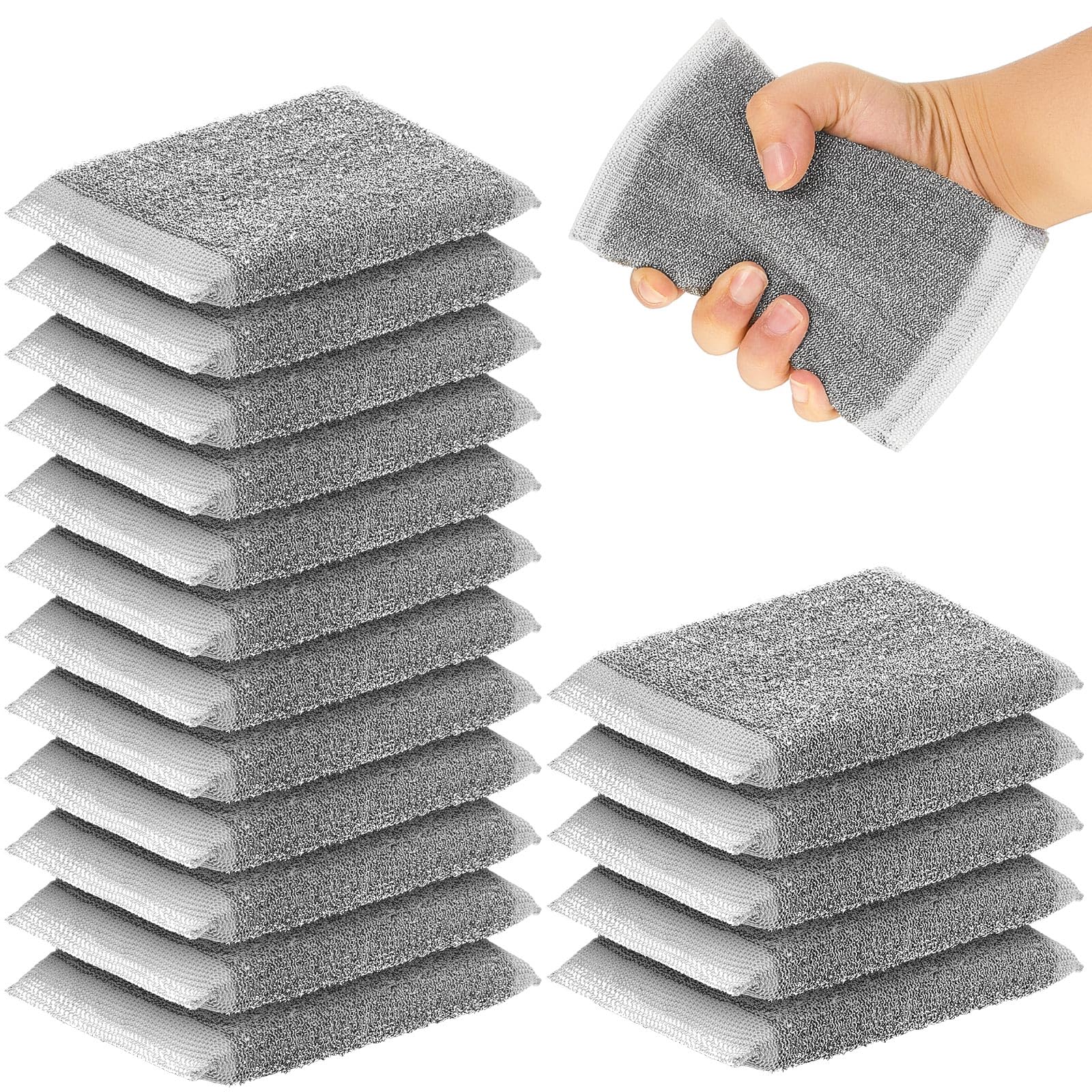Thyle 24 Pack Steel Scrub Sponges for Dishes Non Scratch Scouring ...