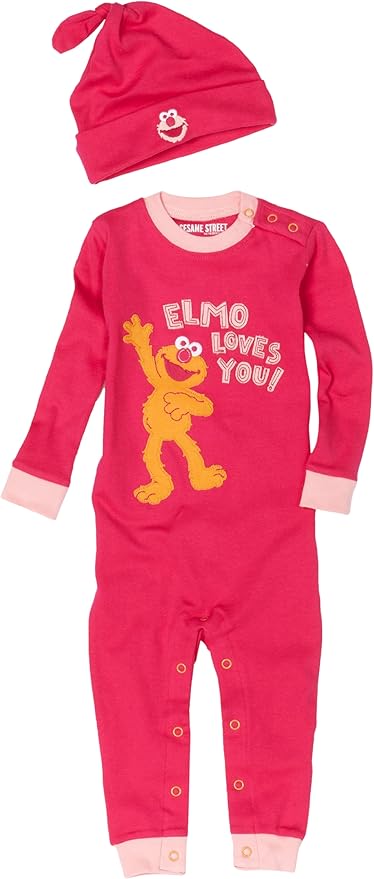 Amazon.com: Sesame Street Elmo Girl Coverall: Infant And Toddler ...