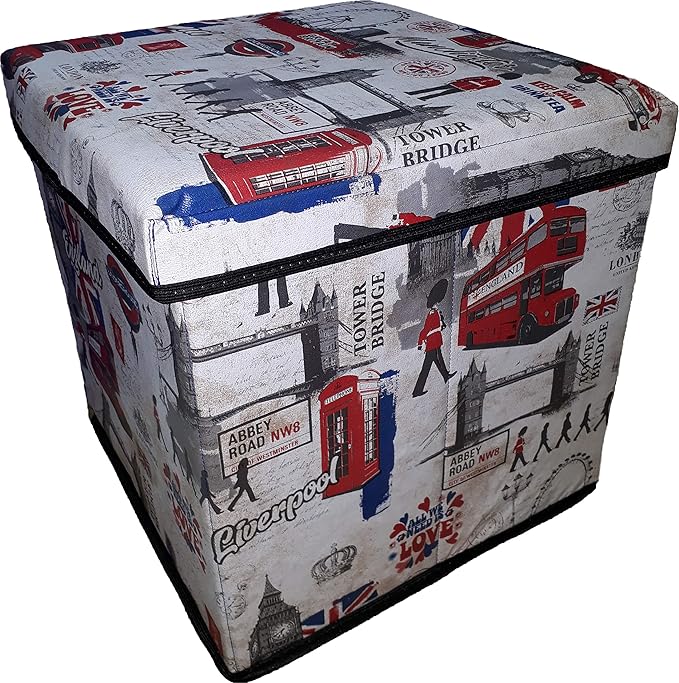 Puff premium estampado 36x39x36cm (Inglaterra): Amazon.com.br: Casa