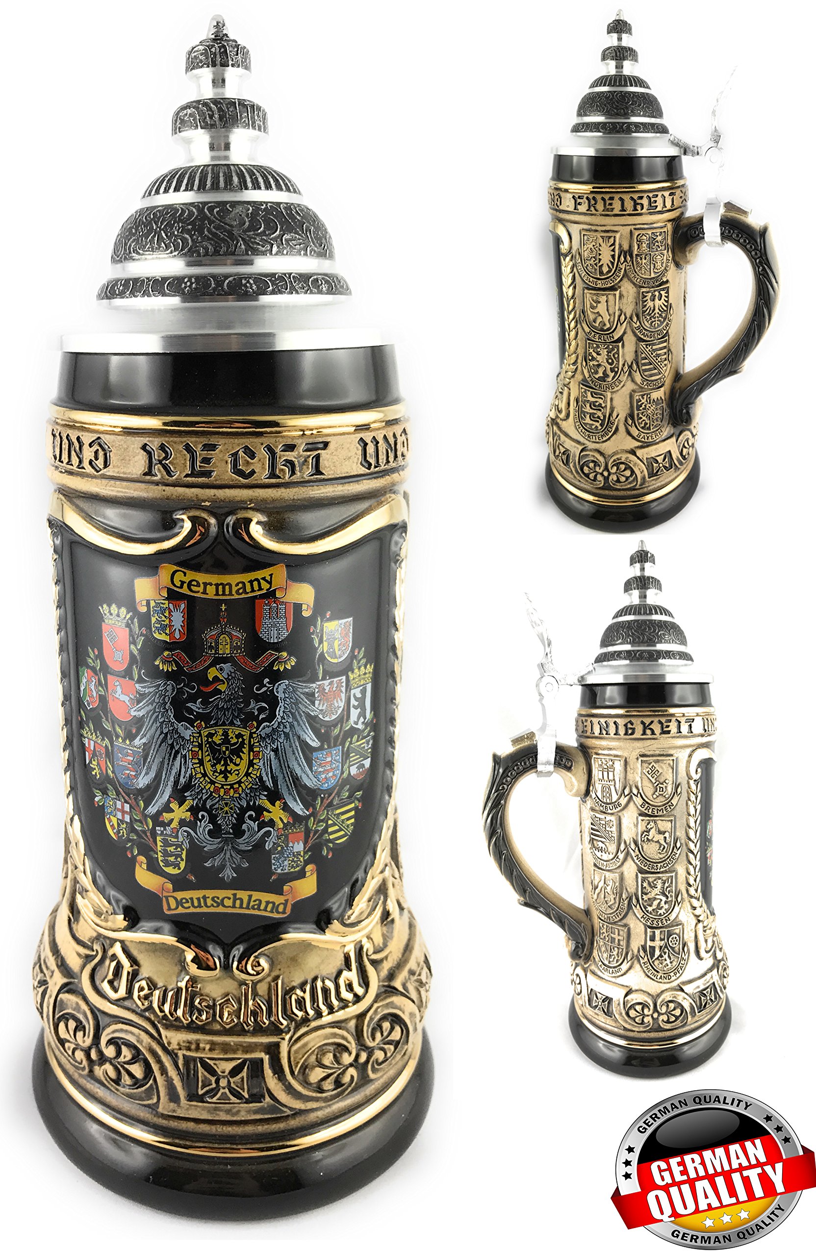 Beersteincenter Beer Mug With Lid Germany BL 0 5 Liter Beer Mug Beersteincenter Beer Mug With Lid Germany BL 0 5 Liter Beer Mug
