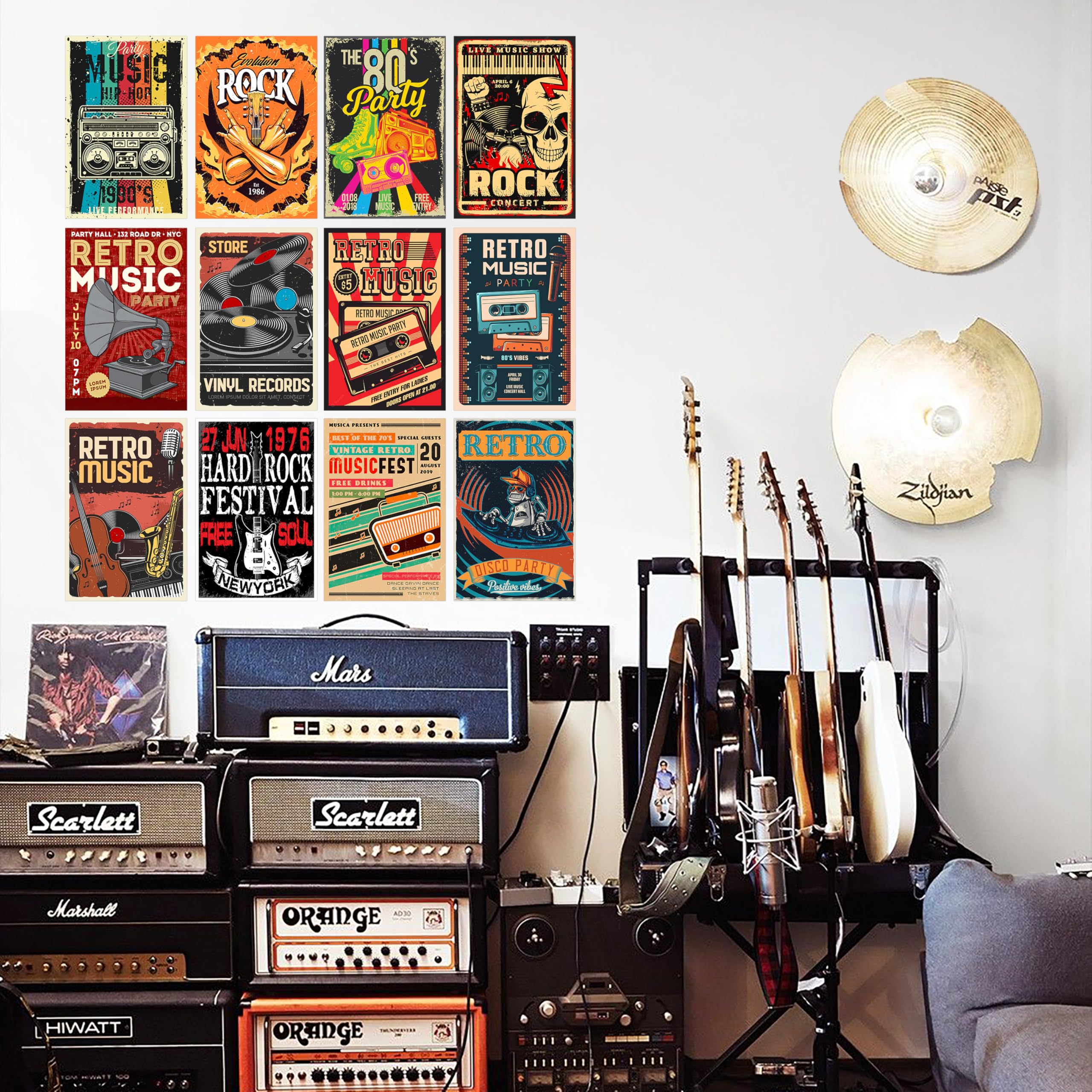 Mua HK Studio Vintage Music Posters Album Cover 8" x 12" Pack 12 - Rock ...