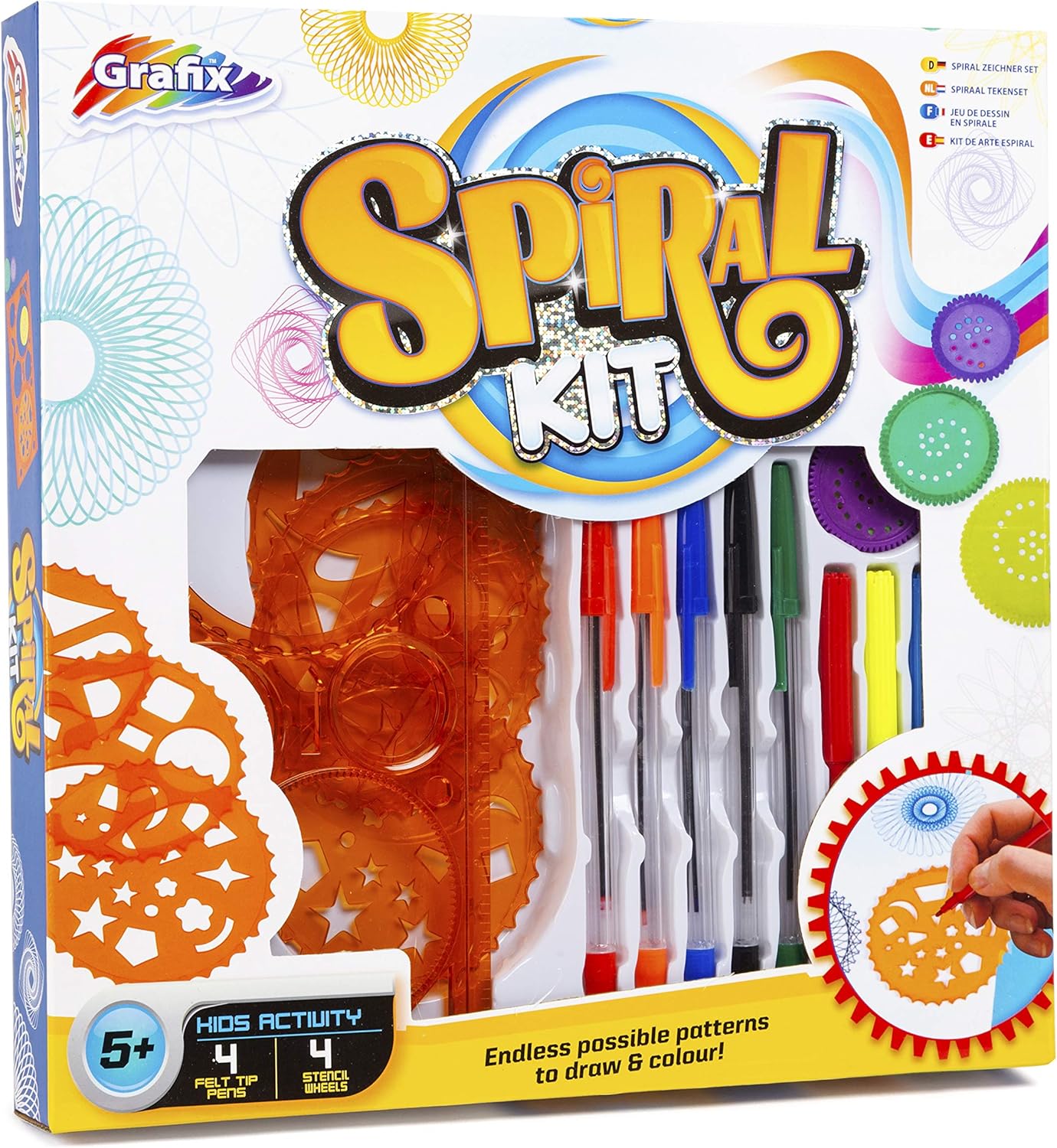 Spiral Art Kit – Spirograph Set including Stencils, Spiral Wheels ...