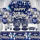 Amazon.com: Blue Birthday Decorations for Men, Xourspaty Happy Birthday Party Supplies for Boys ...