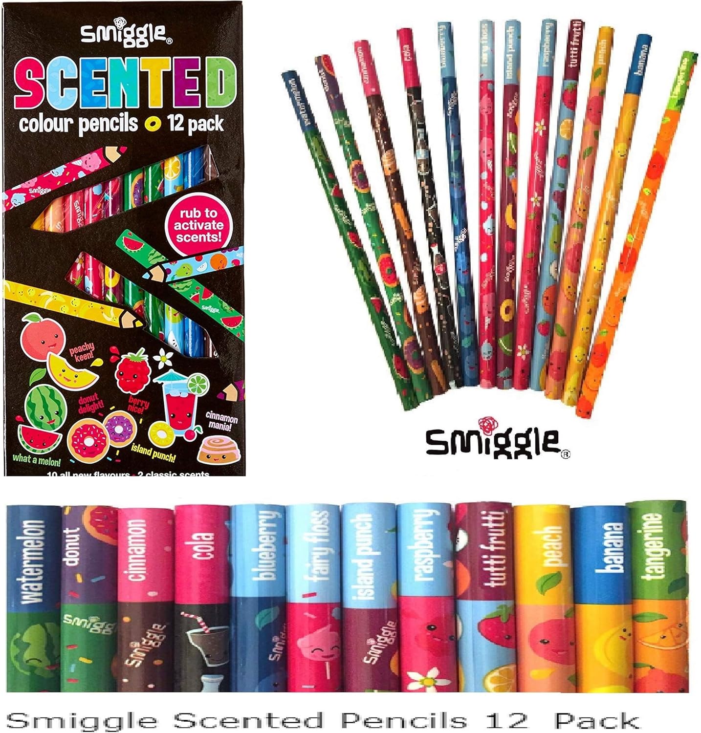 Smiggle scented pencil pack x12 best gift from Maxmilli – BigaMart
