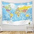 Amazon.com: Large World Map Tapestry Wall Hanging Tapestry World Map ...