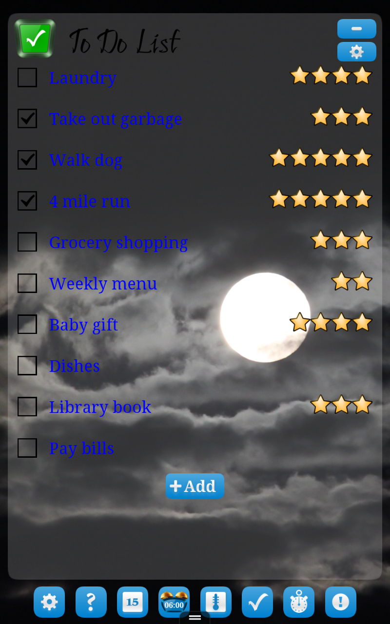 Weather, Calendar, Alarm Clock, ToDo List, Nightstand, Stopwatch ...