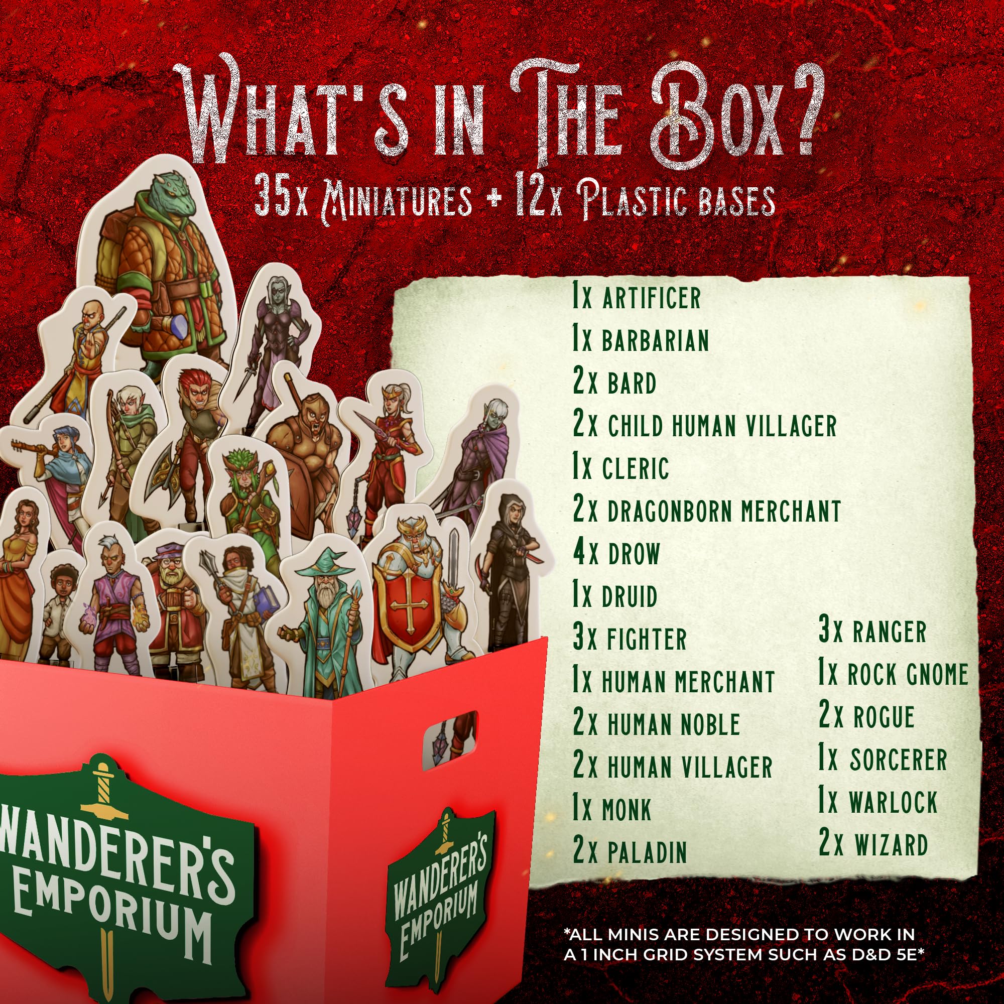 Mua Hard Flat Minis for DND Miniatures with Bases | 28mm - 32mm Scale ...