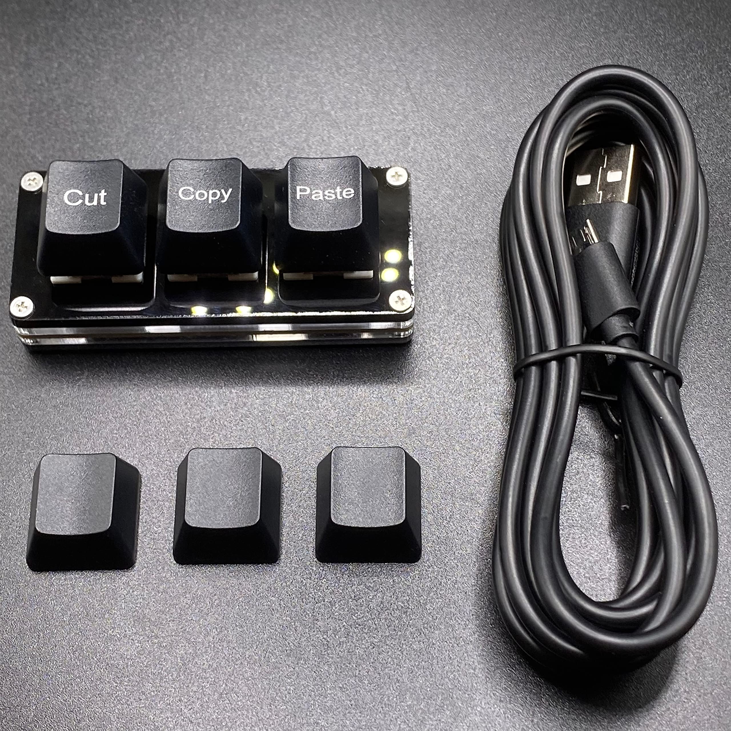 Mua BTXETUEL Mini 3-Key Cut Copy Paste Keyboard - RGB Macro Pad Gaming ...