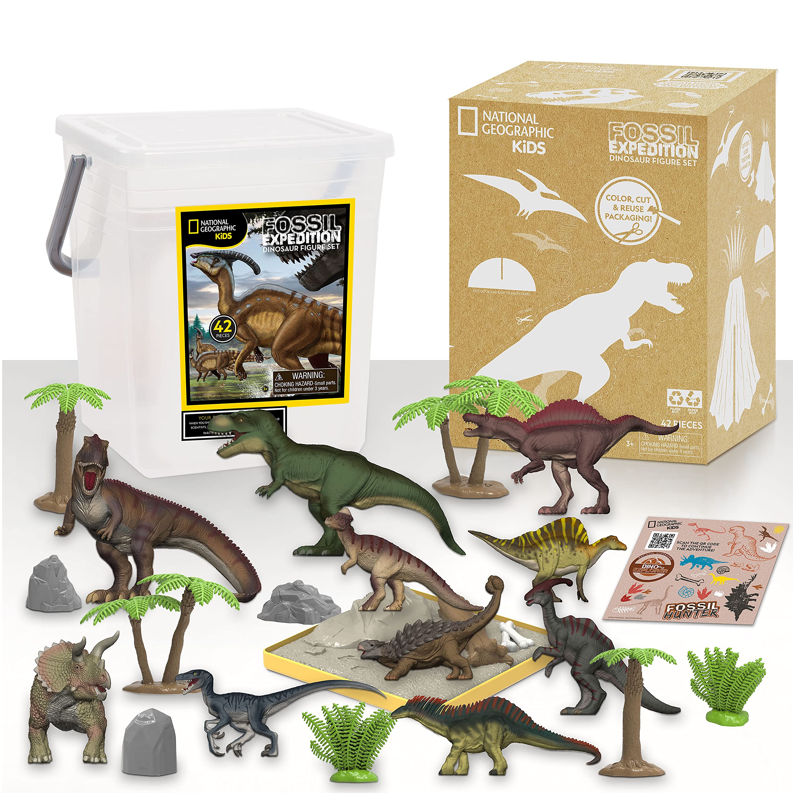 Mua Kids Tub of Realistic Dinosaur Toy Figures, Packaging from Recycled ...
