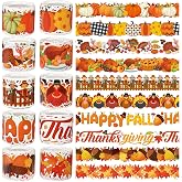 Amazon.com: Whaline 69Ft Fall Bulletin Board Borders 10 Designs Happy ...