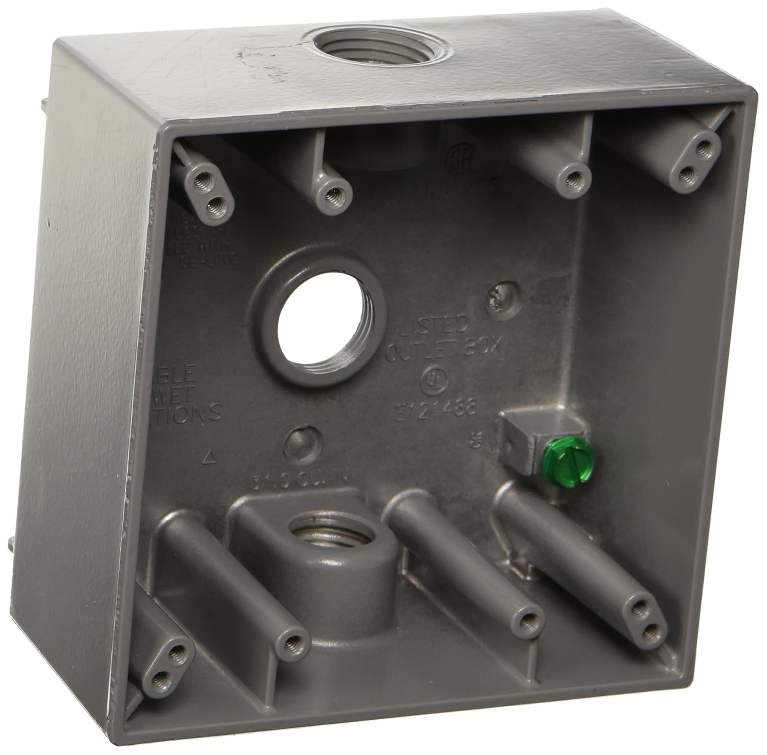 Hubbell 5333-0 Bell Raco Weatherproof Box 2 Gang 4-1/2 x 4-1/2 18.3 Cu ...