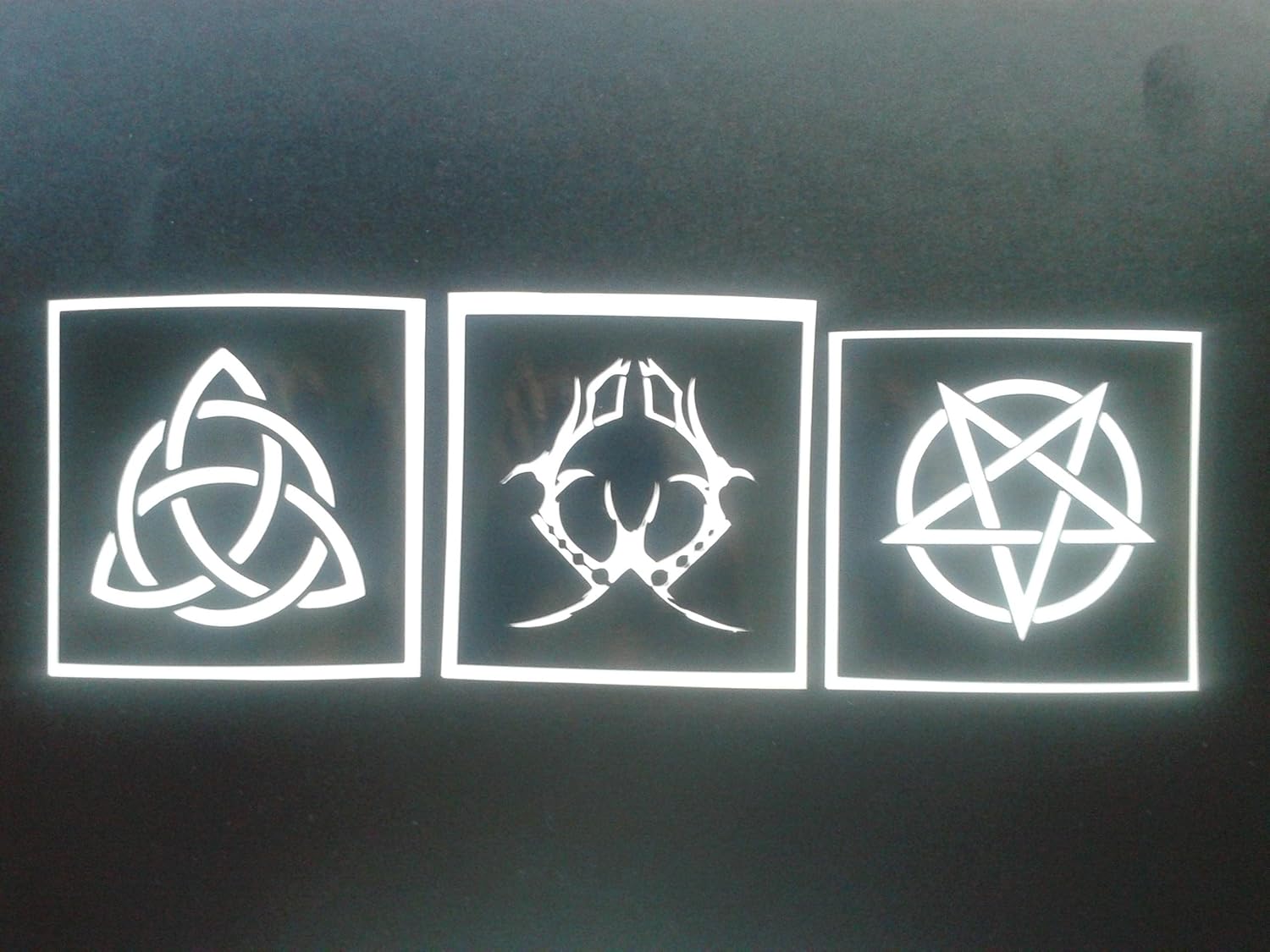 25 x Pentacle & Triquetra stencils for etching on glass Halloween ...