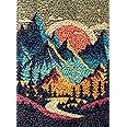 Amazon.com: Landscape of Sunset Mountain Tree Latch Hook Rug Kit for ...