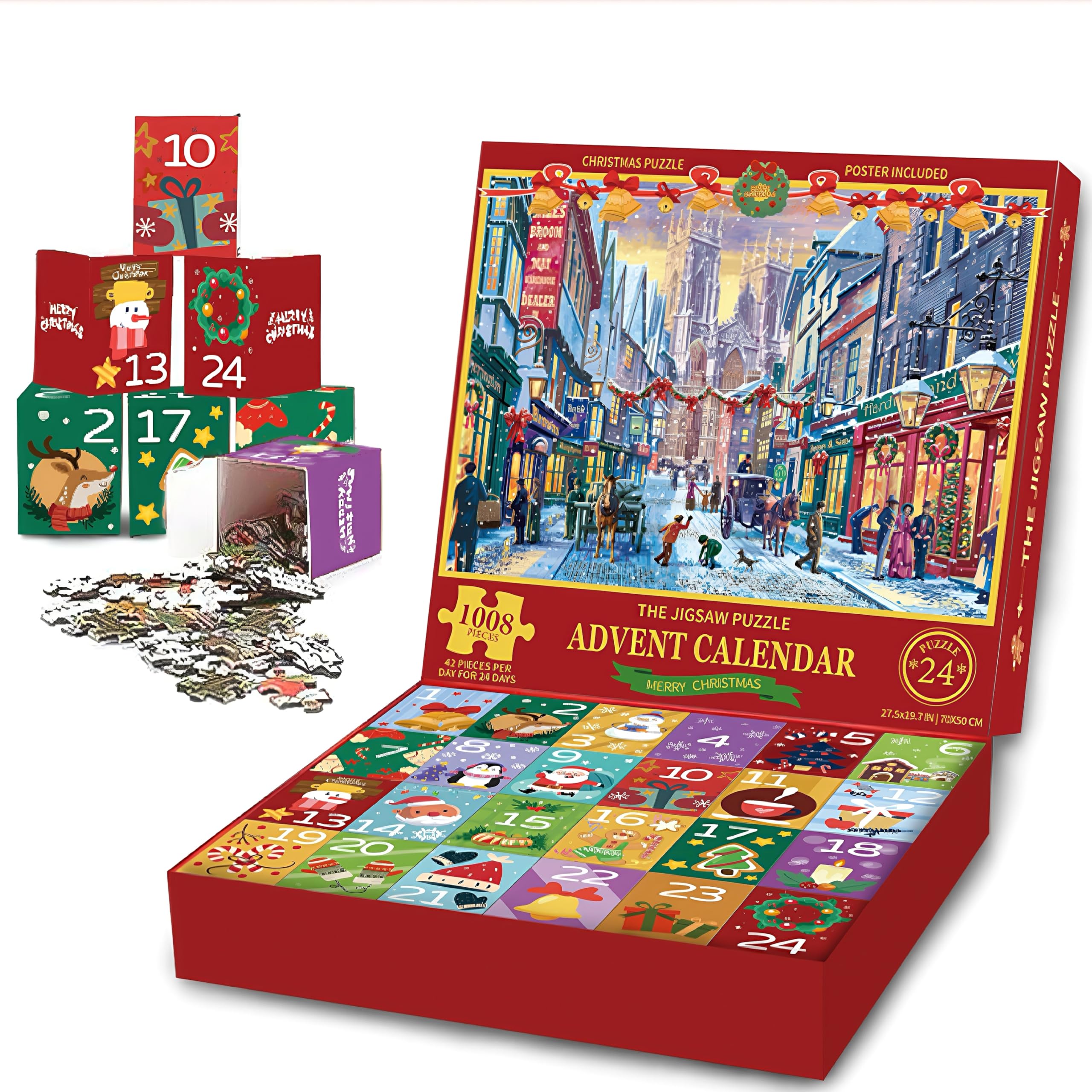 FunPaxido Christmas Jigsaw Puzzles - Advent Calendar 2024 Christmas ...