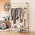Amazon.com: Gold Clothes Rack, Portable Rolling Clothing Racks for ...