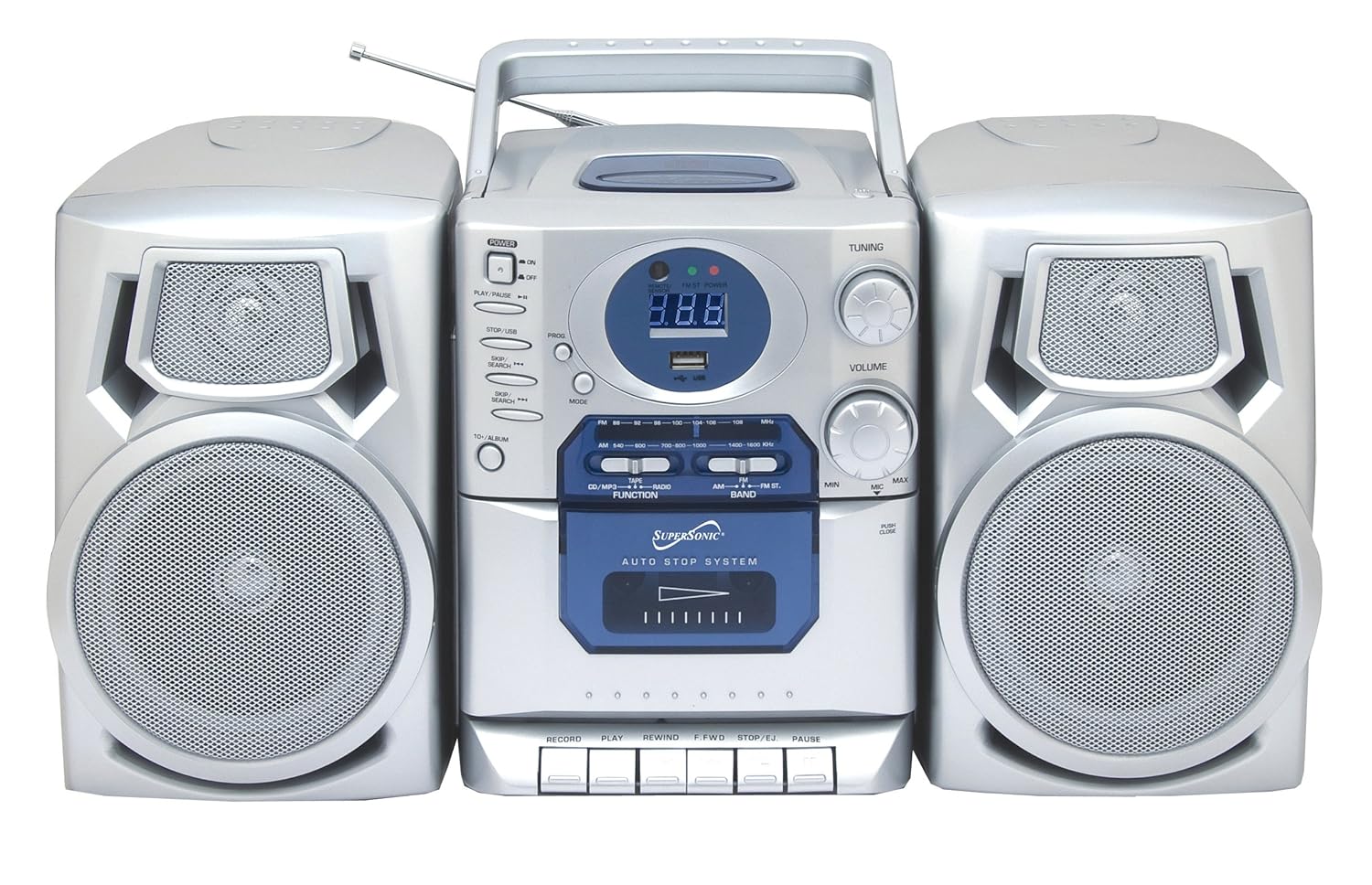 Amazon.com: Supersonic SC-803 Portable MP3 CD Player, Silver: Home ...