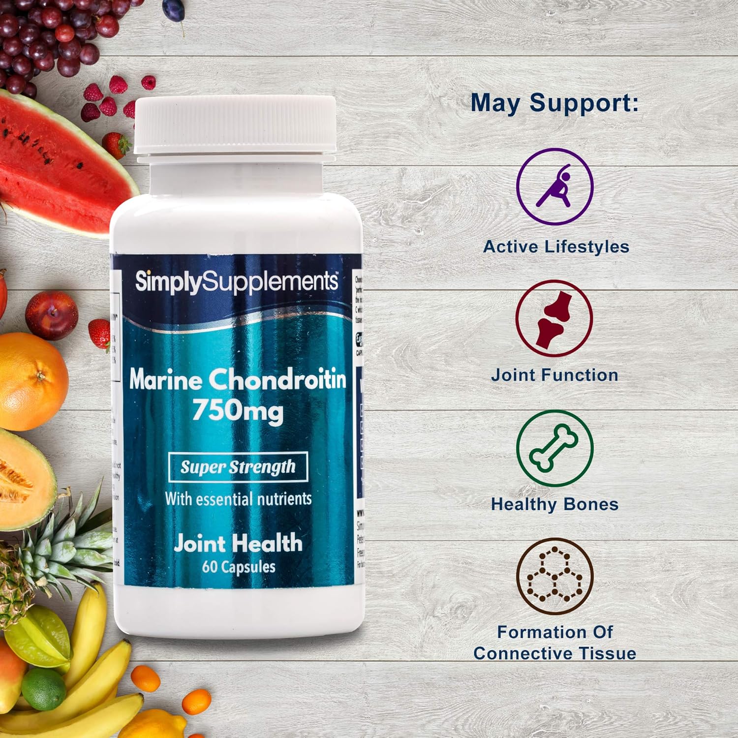 Chondroitin Capsules 750mg | 100% Pure Chondroitin Sulphate | Premium ...