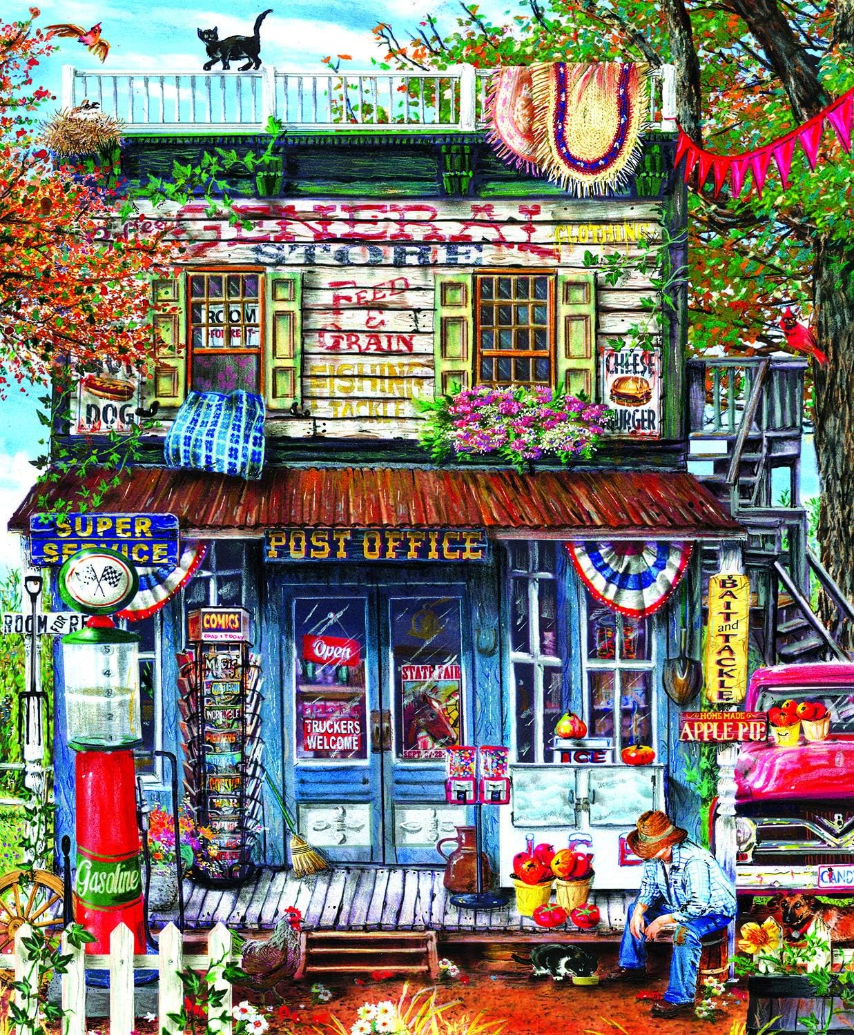 Amazon.com: SUNSOUT INC Hanging Out at The General Store 1000 pc Jigsaw ...