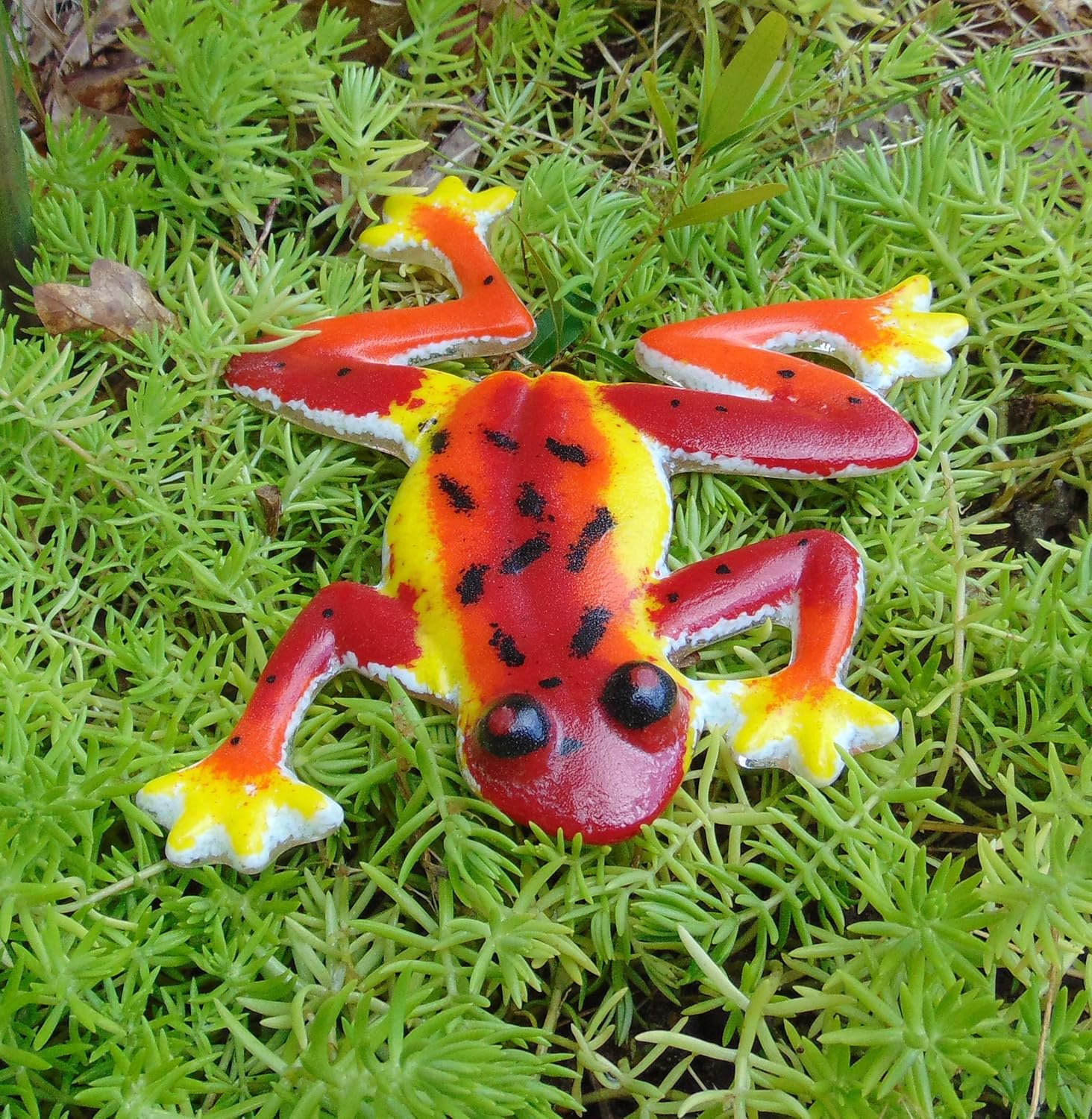 Amazon.com: Fire Frog Huge Handmade Red Yellow Orange Extra Large Fused ...