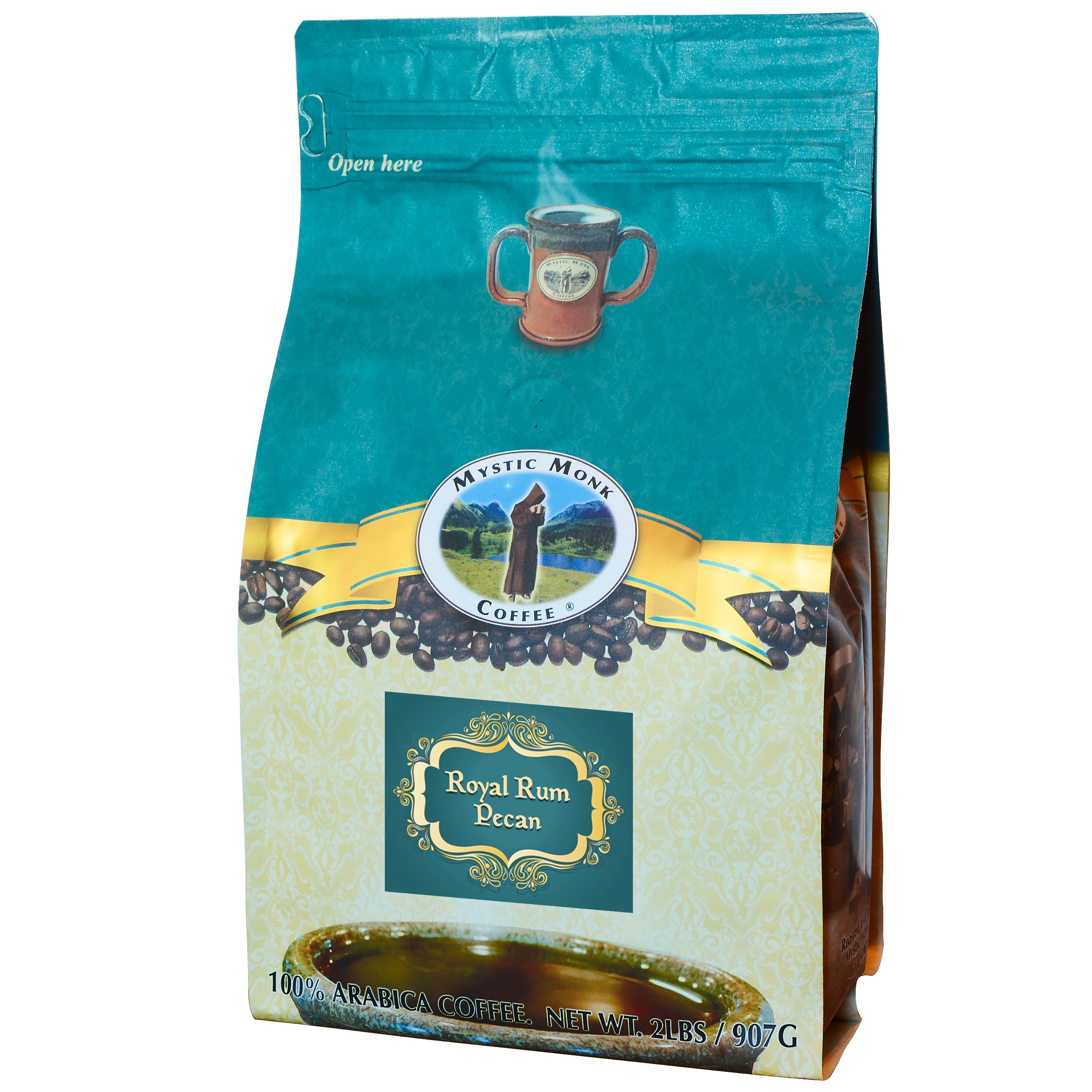 Amazon.com : Mystic Monk Coffee: Royal Rum Pecan Flavored Ground Coffee ...