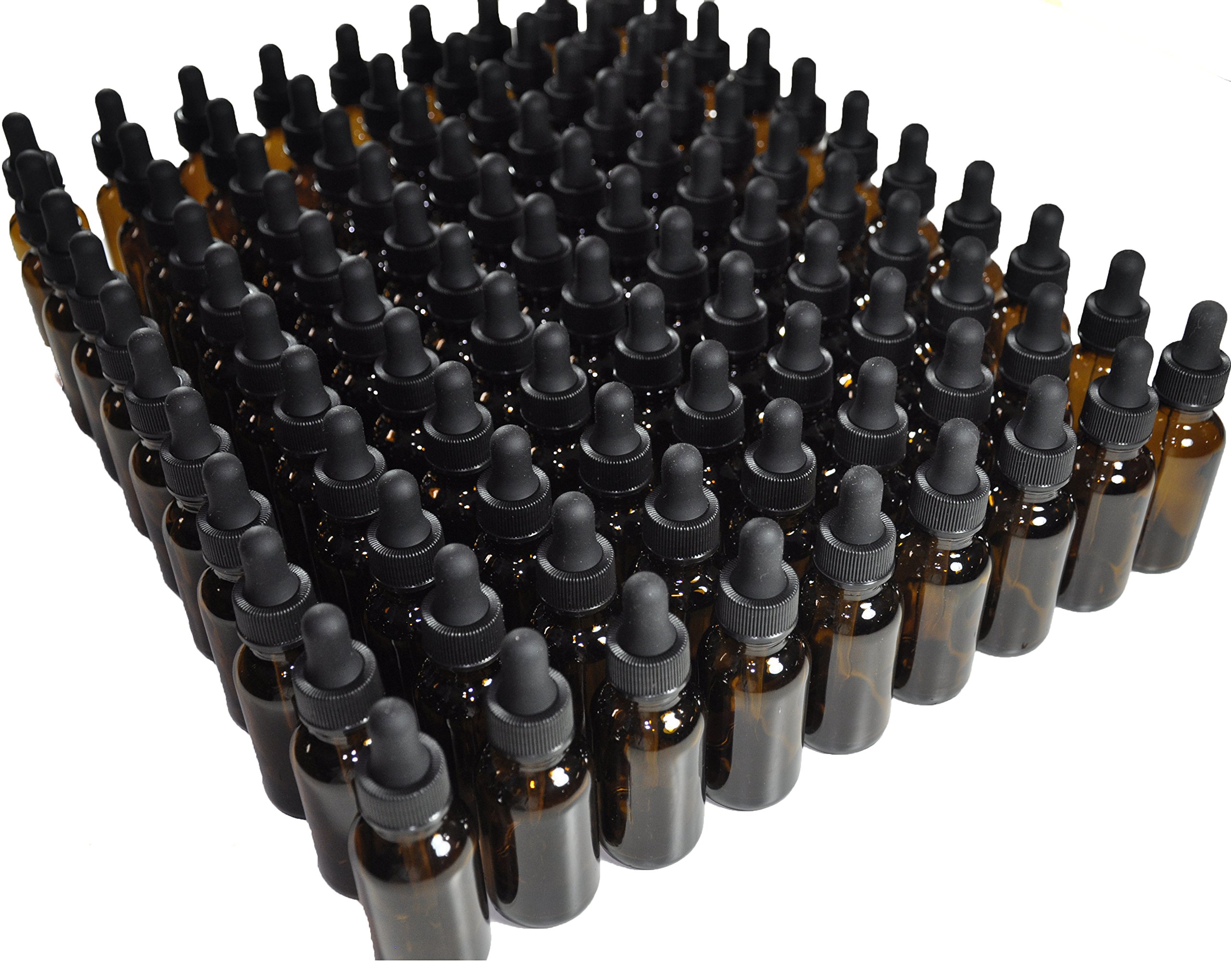 DropperStop 1oz Amber Glass Dropper Bottles (30mL) with Tapered Glass ...