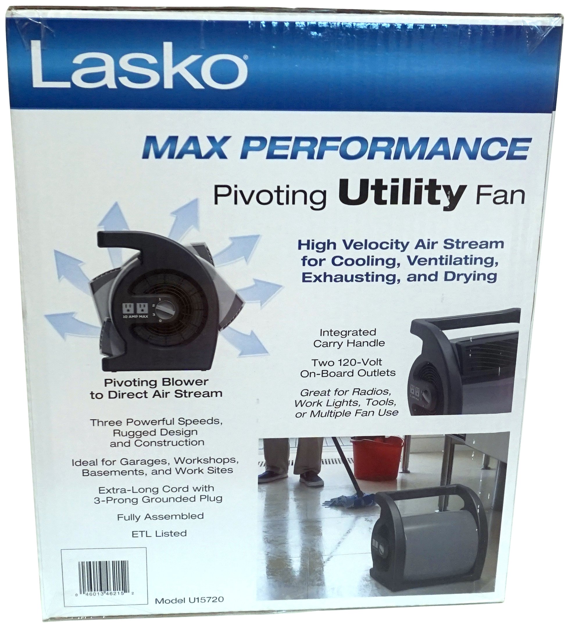Lasko Max Performance Pivoting Utility Fan Model U15720 46013462152 | eBay