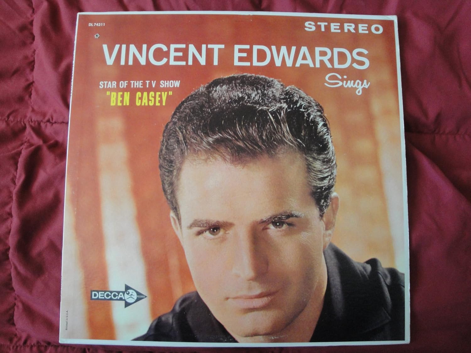 VINCENT EDWARDS - Vincent Edwards Sings, Star of The TV Show "Ben Casey ...