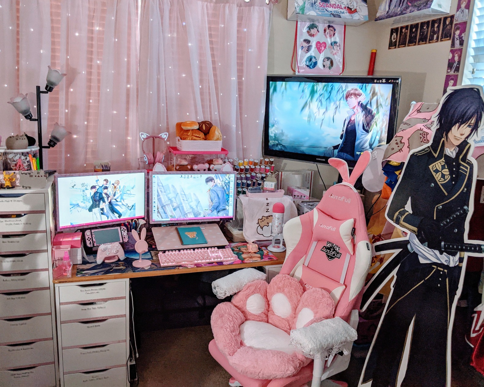 $50/mo - Finance AutoFull Pink Bunny Gaming Chair Cute Kawaii Gamer ...