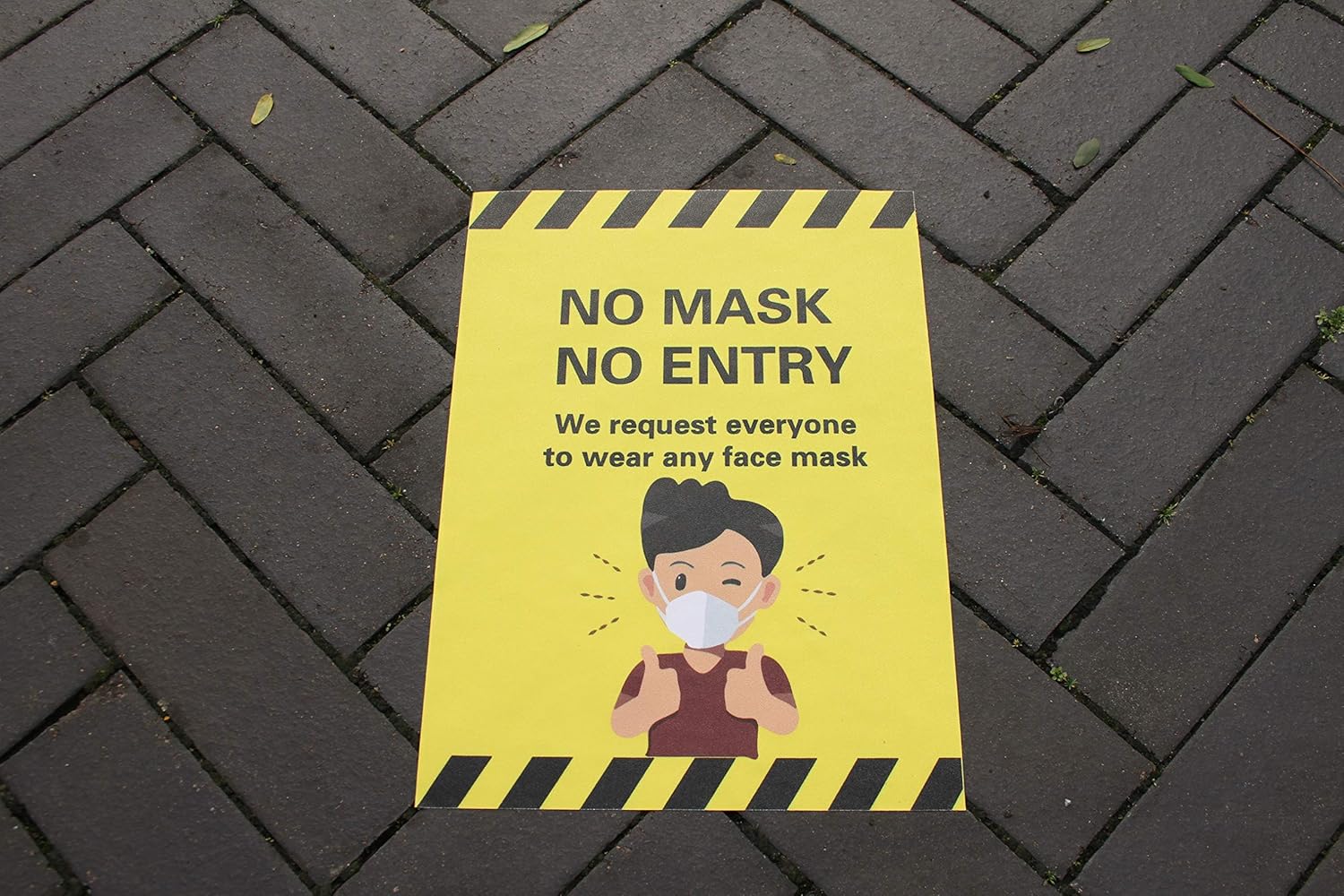 No Mask No Entry, Social Distancing Sign Notice Warning for Shop ...