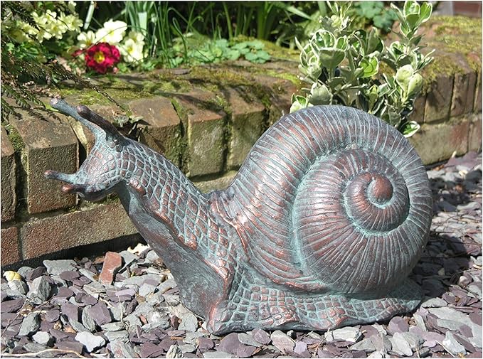 Charming Giant Garden Snail garden ornament Sculpture in an antique ...