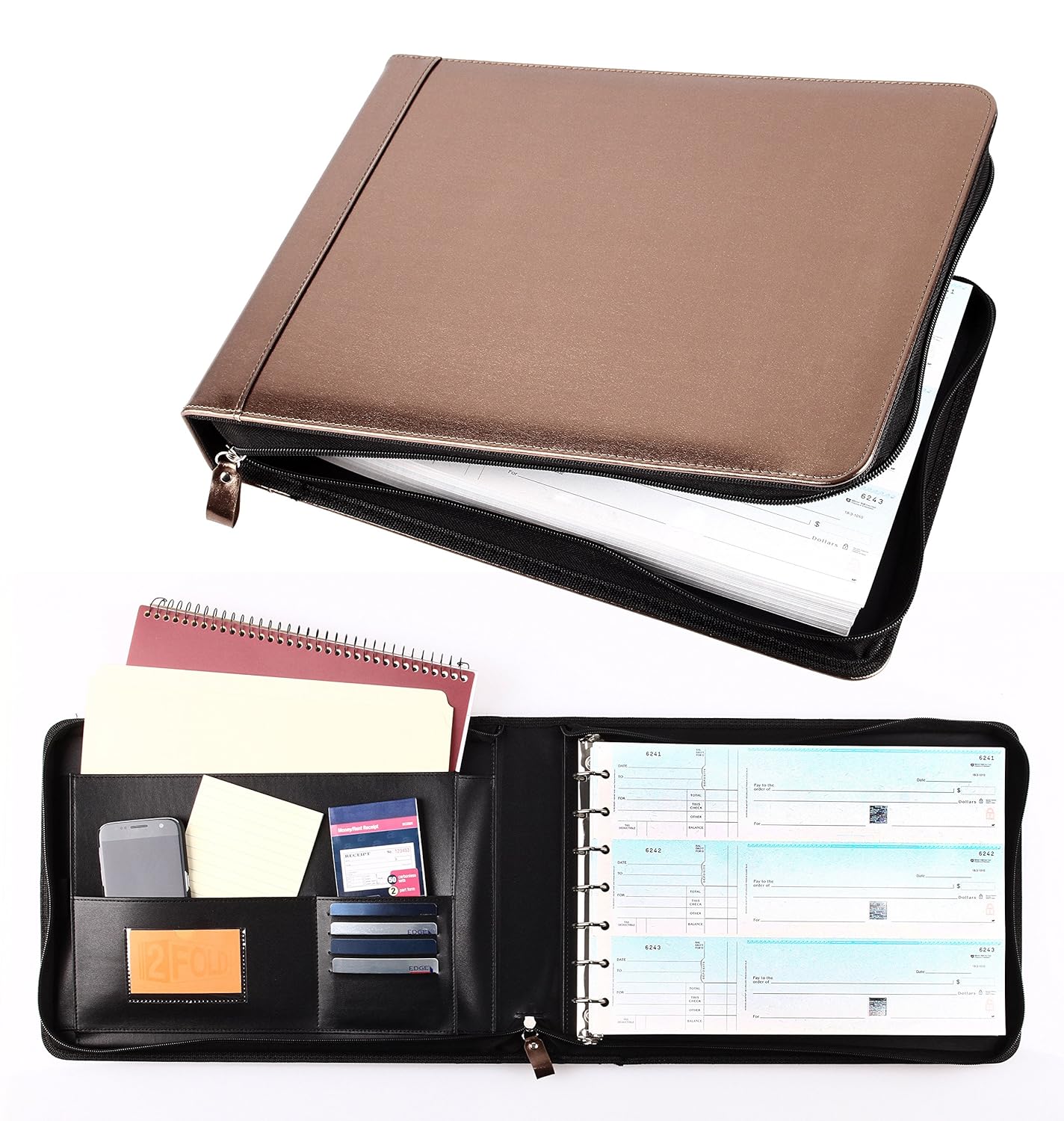 Portfolio & Case Ring Binders Black 2Fold Supply BC3UPZBLK Business ...