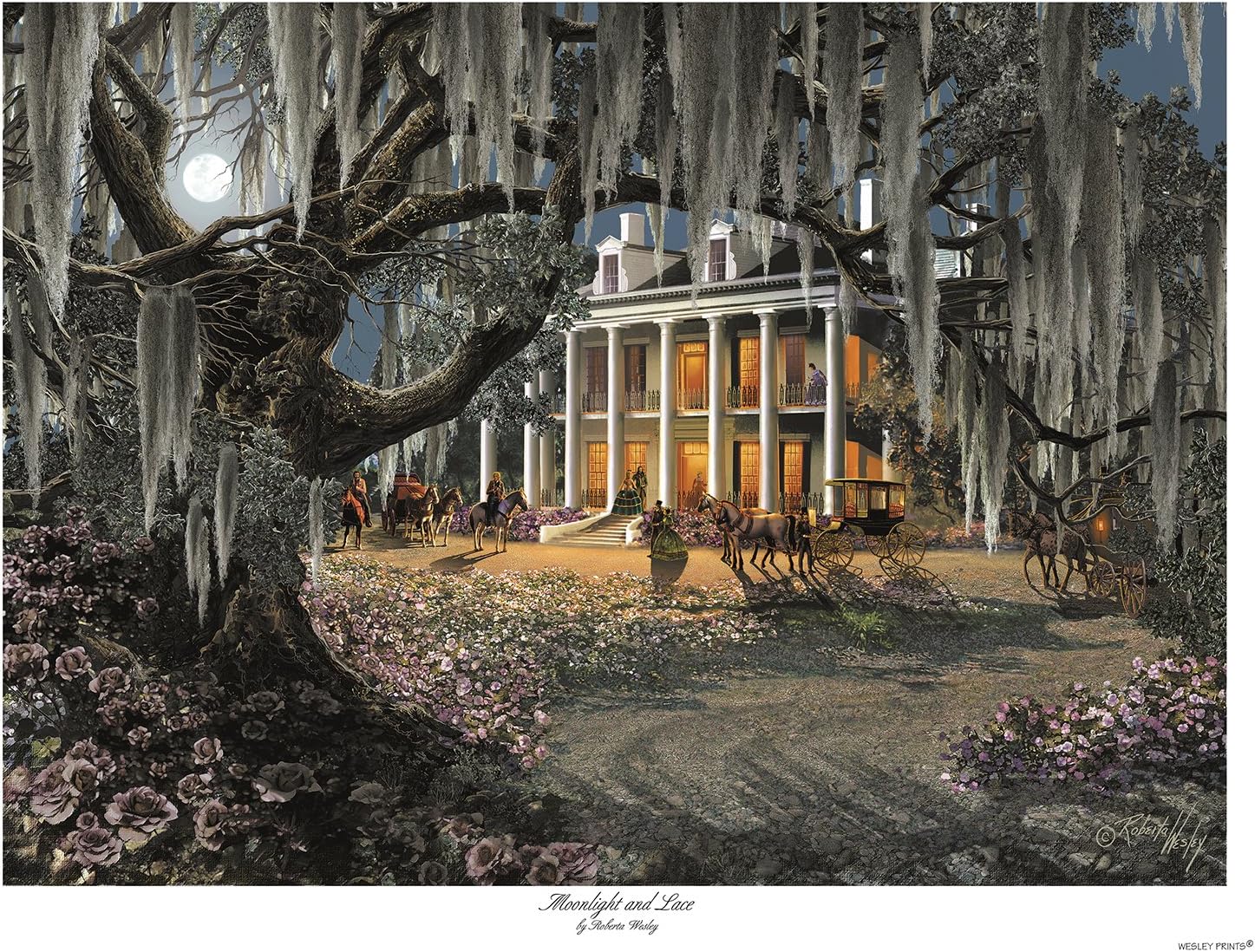 Amazon.com: Wesley Prints Moonlight and Lace - Art by Roberta Wesley ...