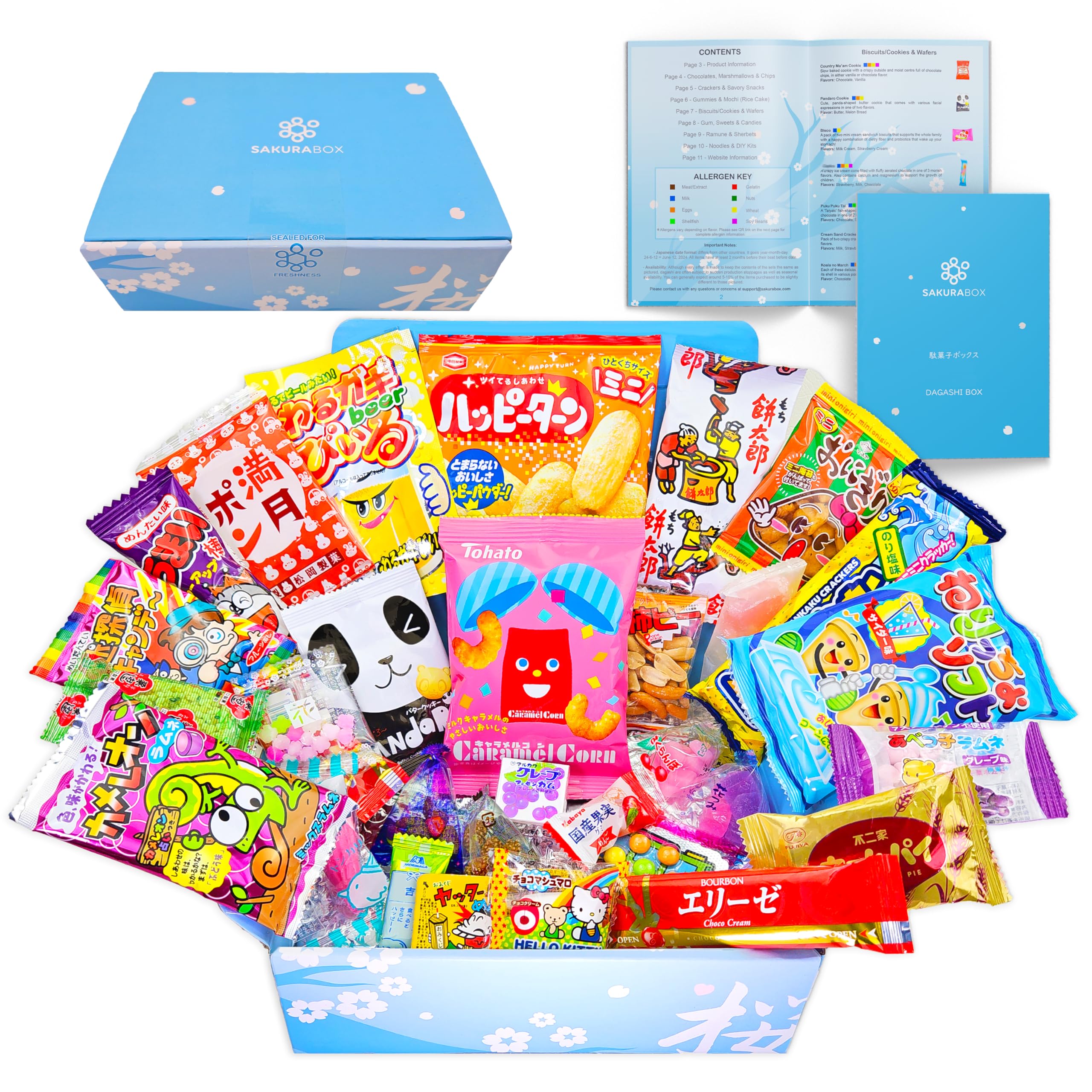 Mua Sakura Box Japanese Snacks & Candy 30 Piece Dagashi Set Gift (Box ...