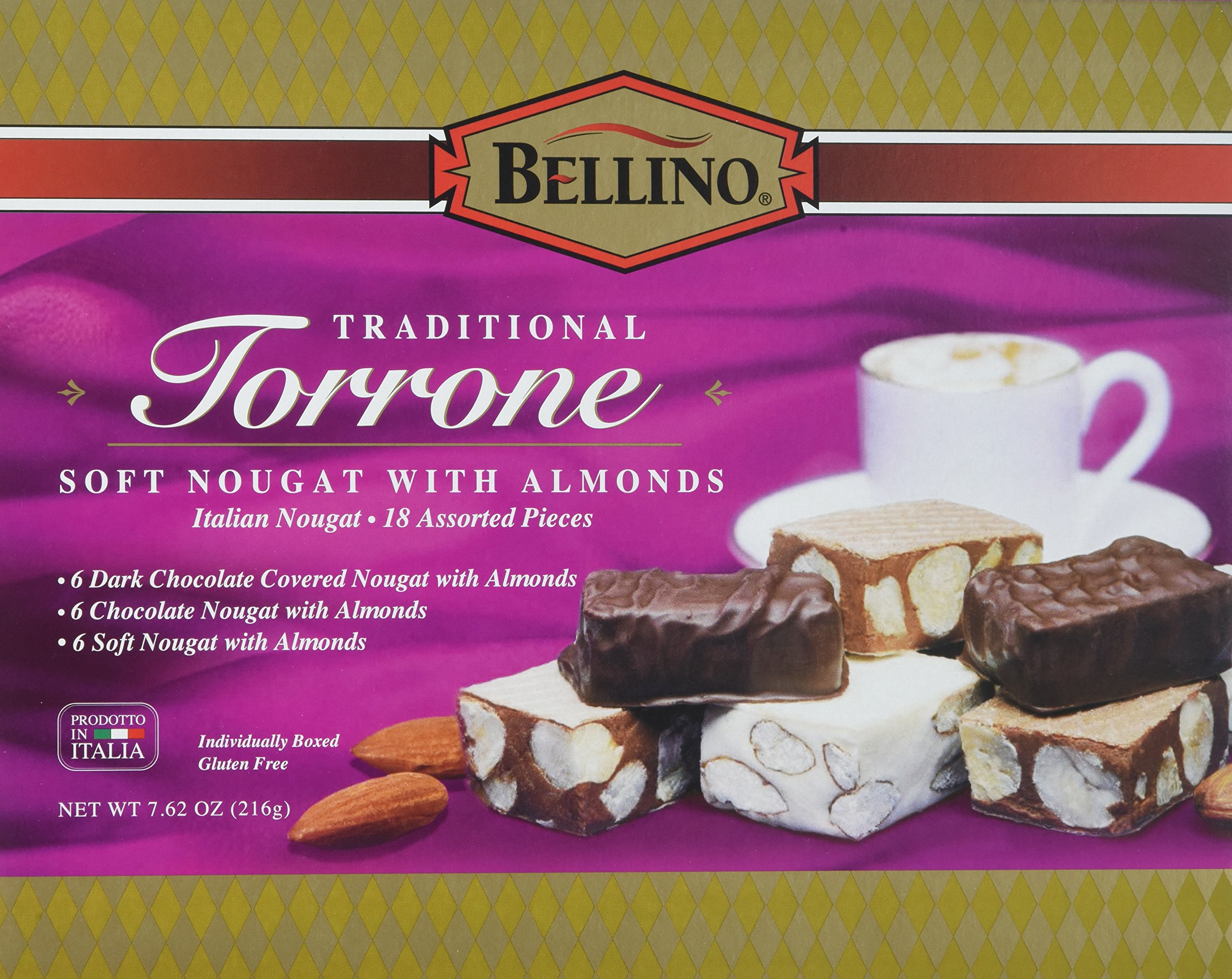 Amazon.com : Ferrara Traditional Italian Torrone 7.62 oz (180g) 18 ...