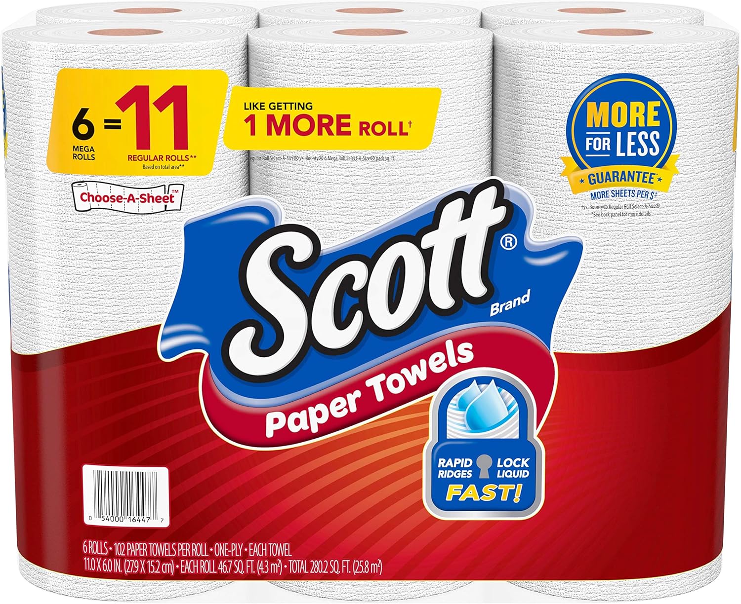 Amazon.com: Scott Toallas de papel, 6 unidades de 102 toallas de papel ...