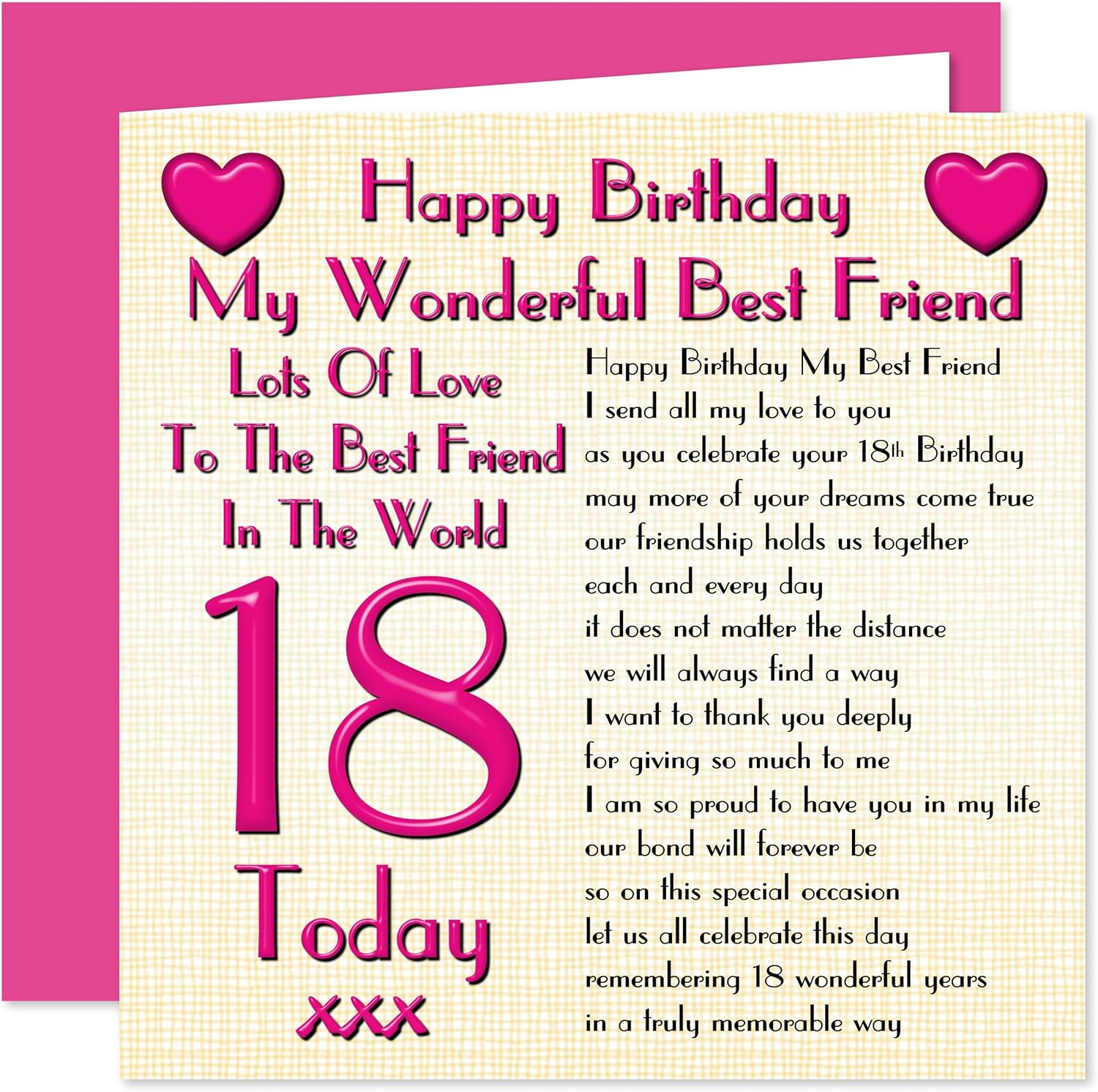 Best Friend 18th Happy Birthday Card Lots Of Love To The Best Friend 