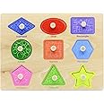 Aile Toddler Wooden Preschool Learning Shape Peg Puzzle Board Toys ...