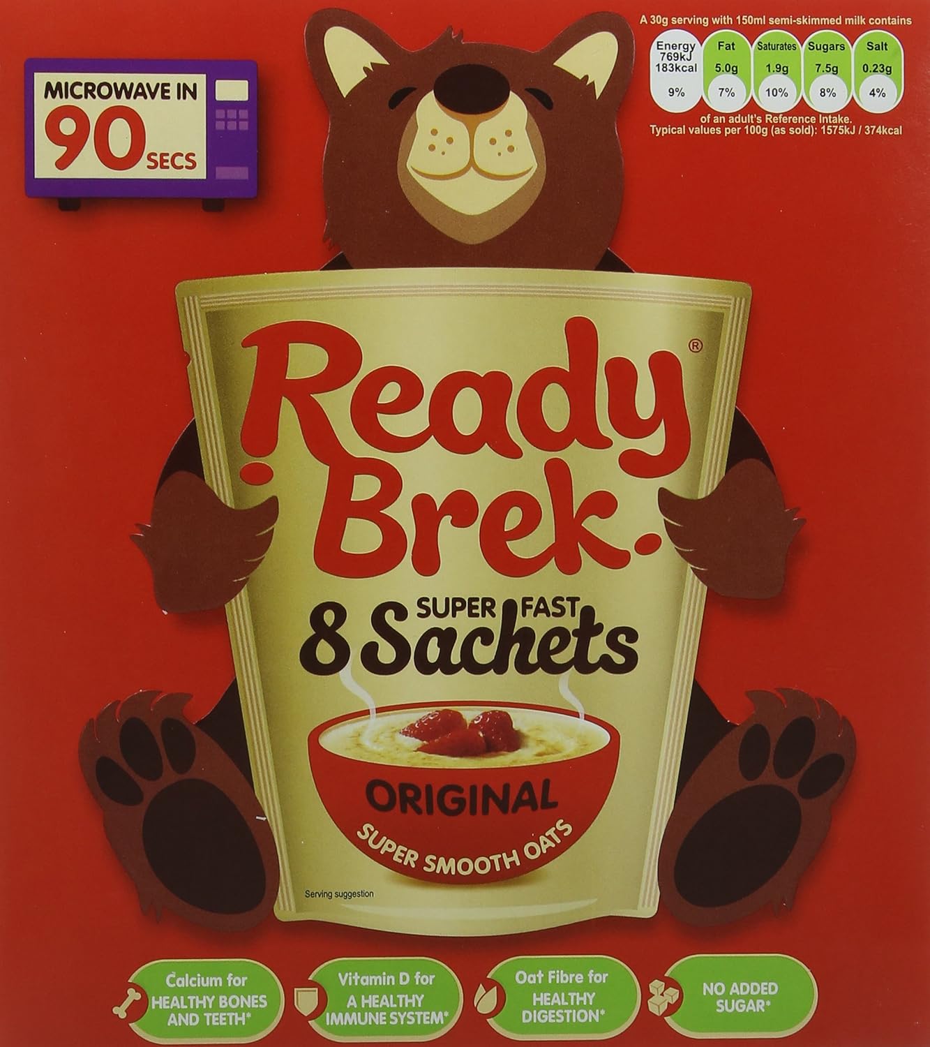Weetabix Ready Brek Original Super Smooth Oats 8 Sachets (Pack of 4 ...