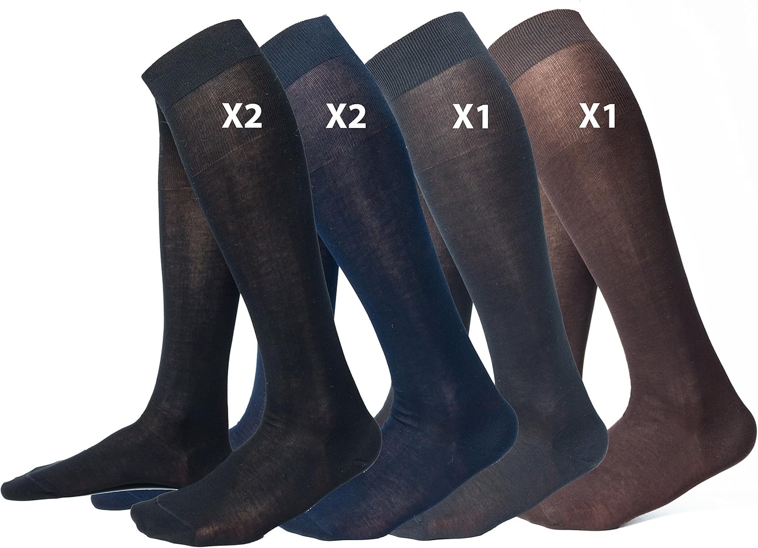 Ciocca Calze uomo lunghe, pregiato cotone 100% FILO SCOZIA - 6 Paia ...