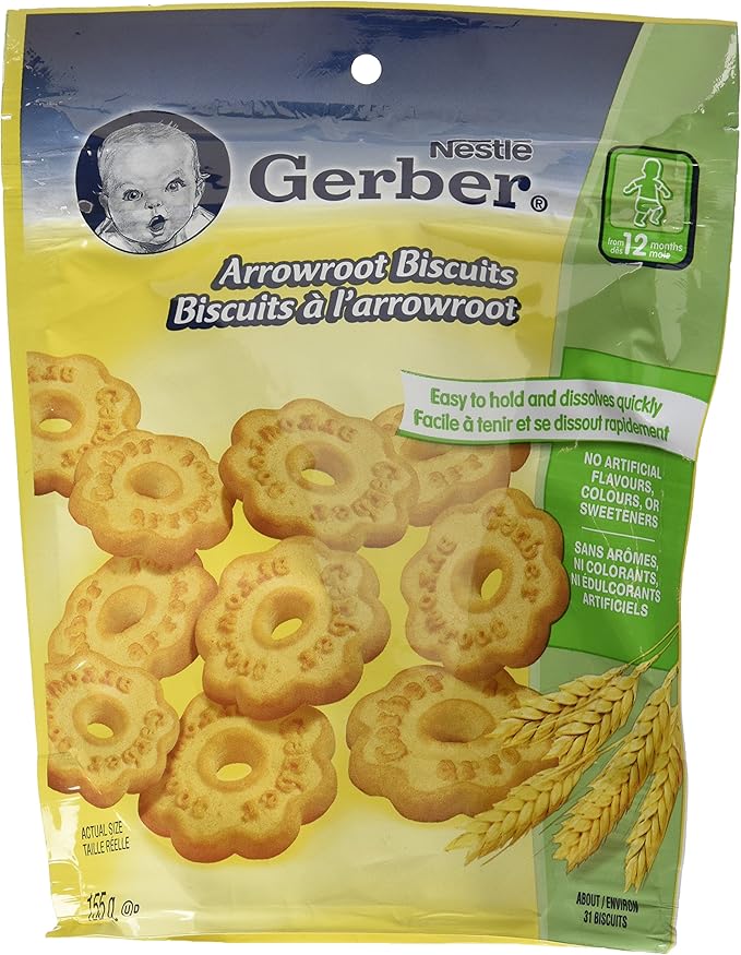Gerber Arrowroot Biscuits Toddler Snacks, 155-Gram: Amazon.ca: Grocery