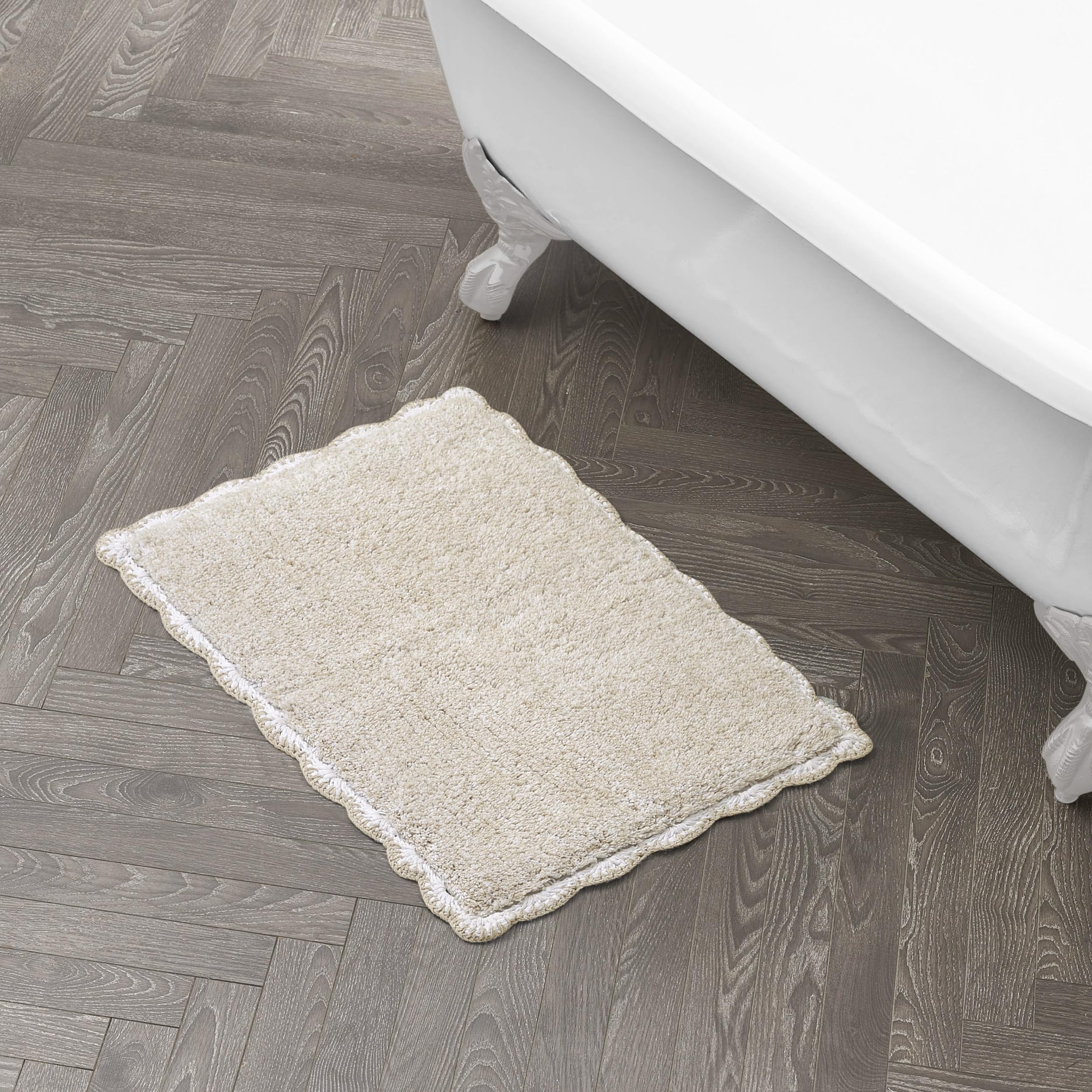 Laura Ashley Heathered Crochet Border 100% Cotton 17"x24" Skid ...