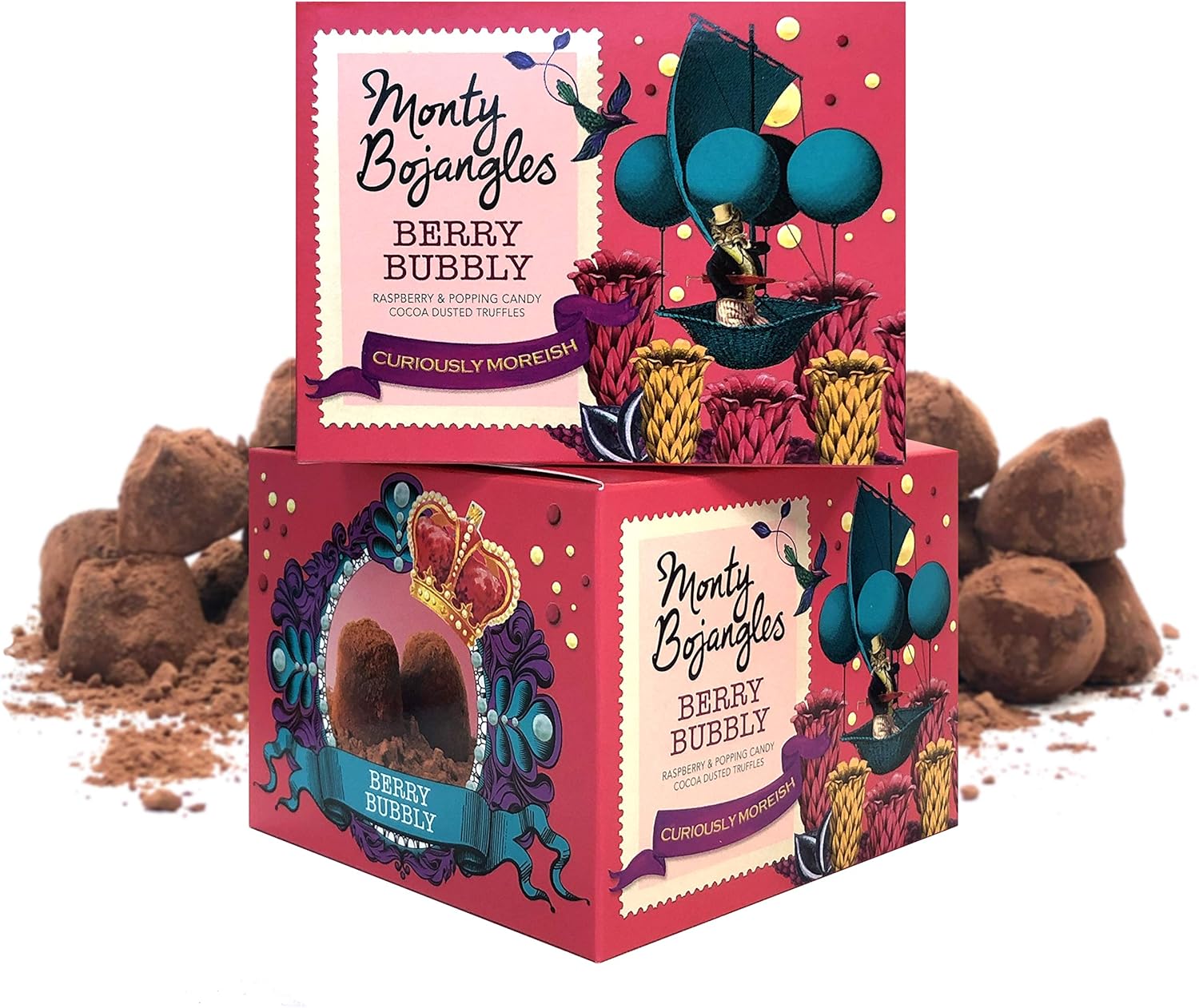 Monty Bojangles Berry Bubbly Cocoa Dusted Truffles, 2 x 150g Gift Boxes ...