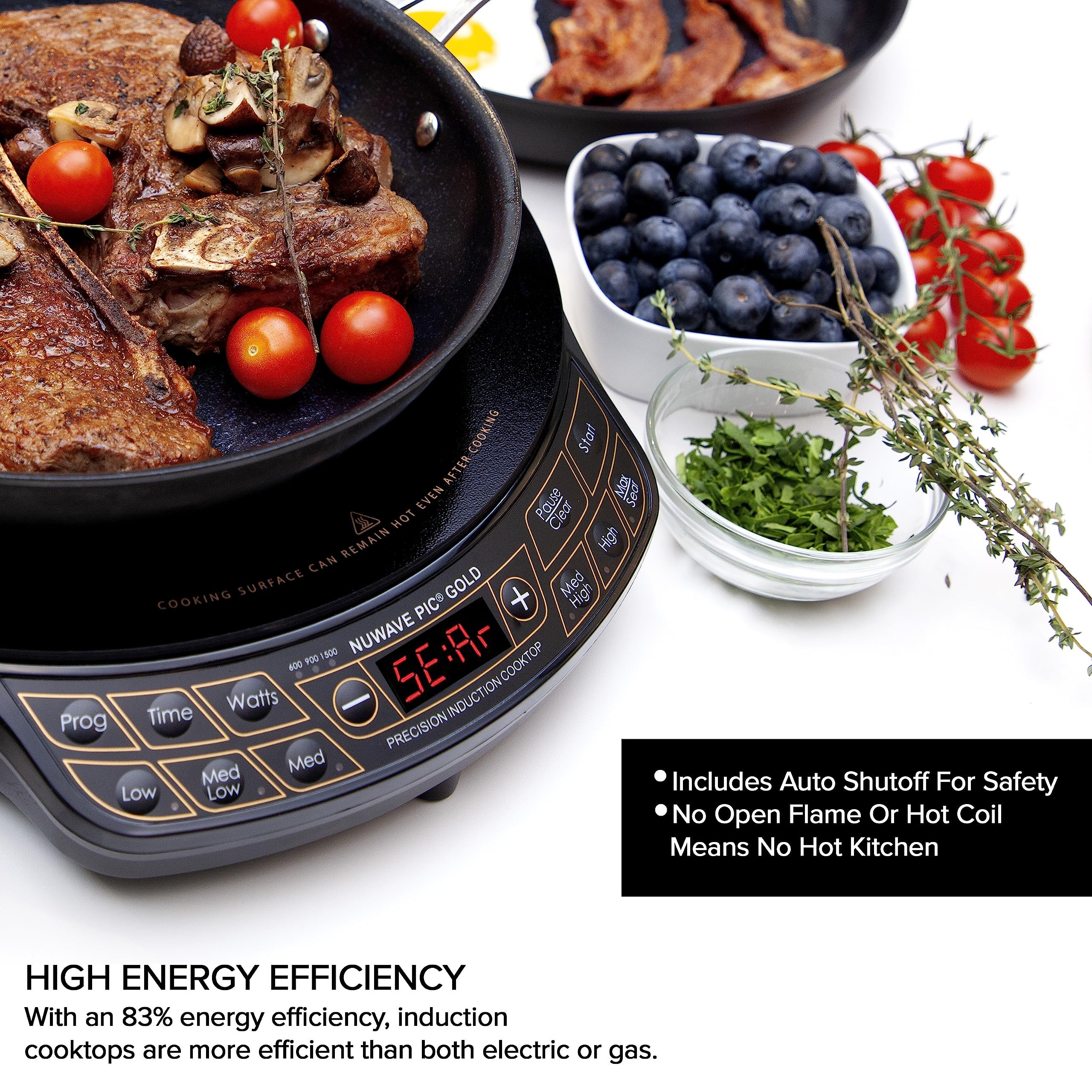 Mua Precision Induction Cooktop Gold, 12” Shatter-Proof Ceramic Glass ...