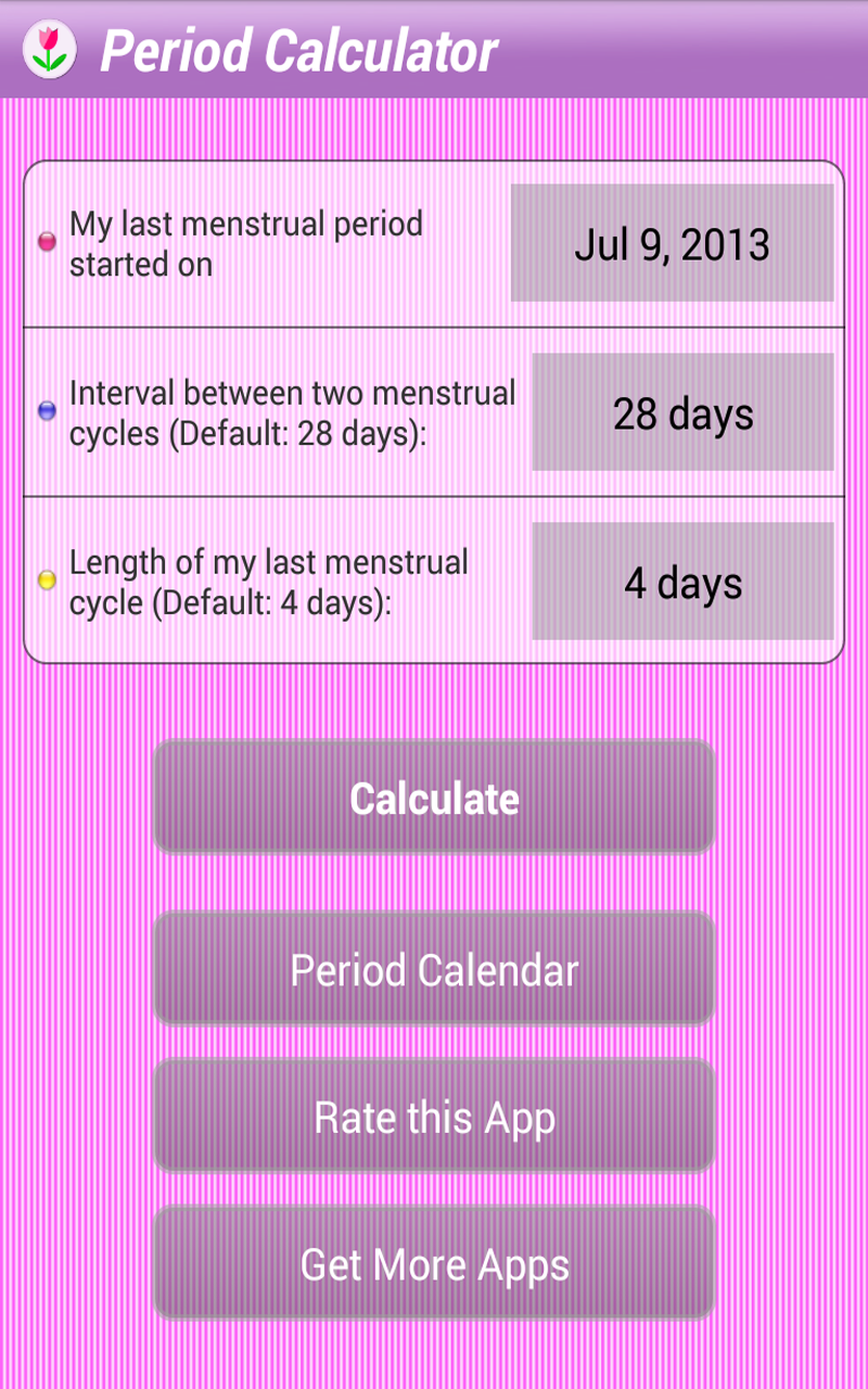 Period Calculator Amazon ca Appstore For Android