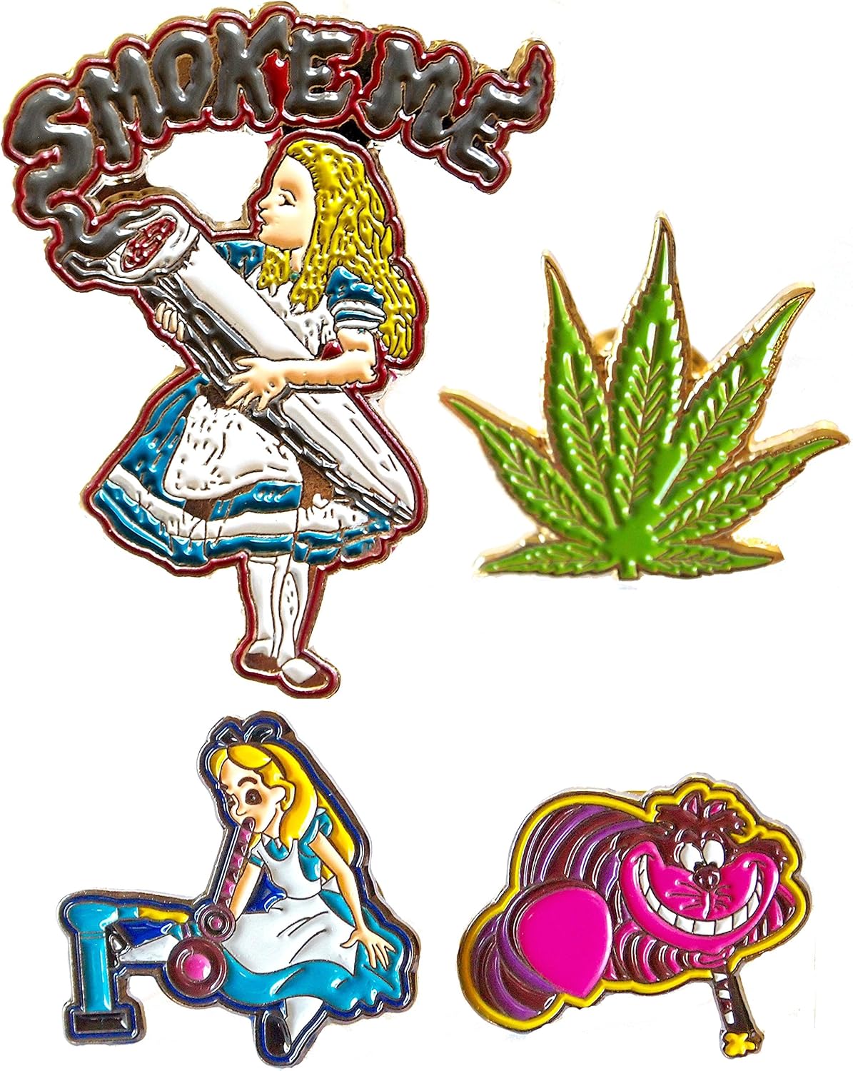 Amazon.com: Custom Set of Four Collectible Heady Smoke Pins 420: Clothing