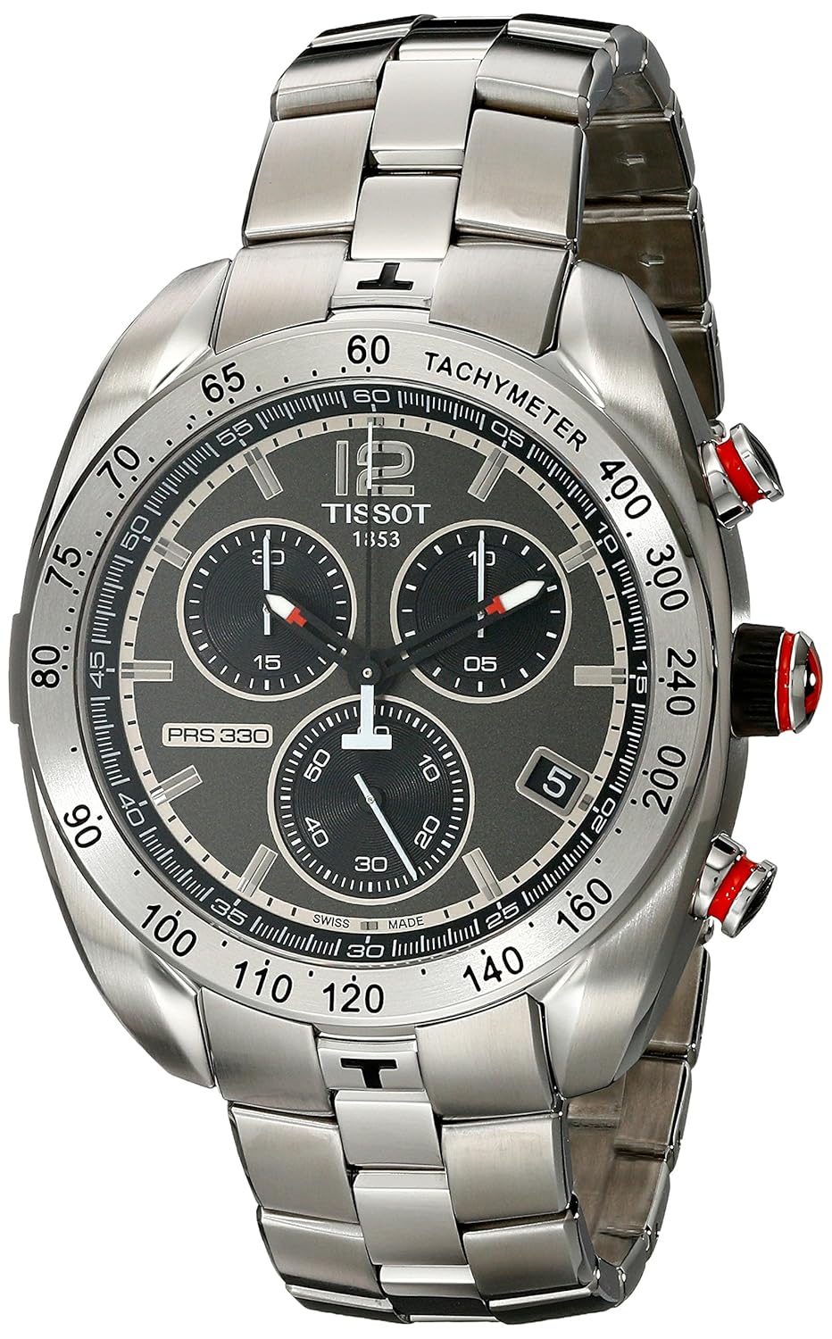 Tissot Men's 'PRS 330' Anthracite Dial Stainless Steel Chronograph ...
