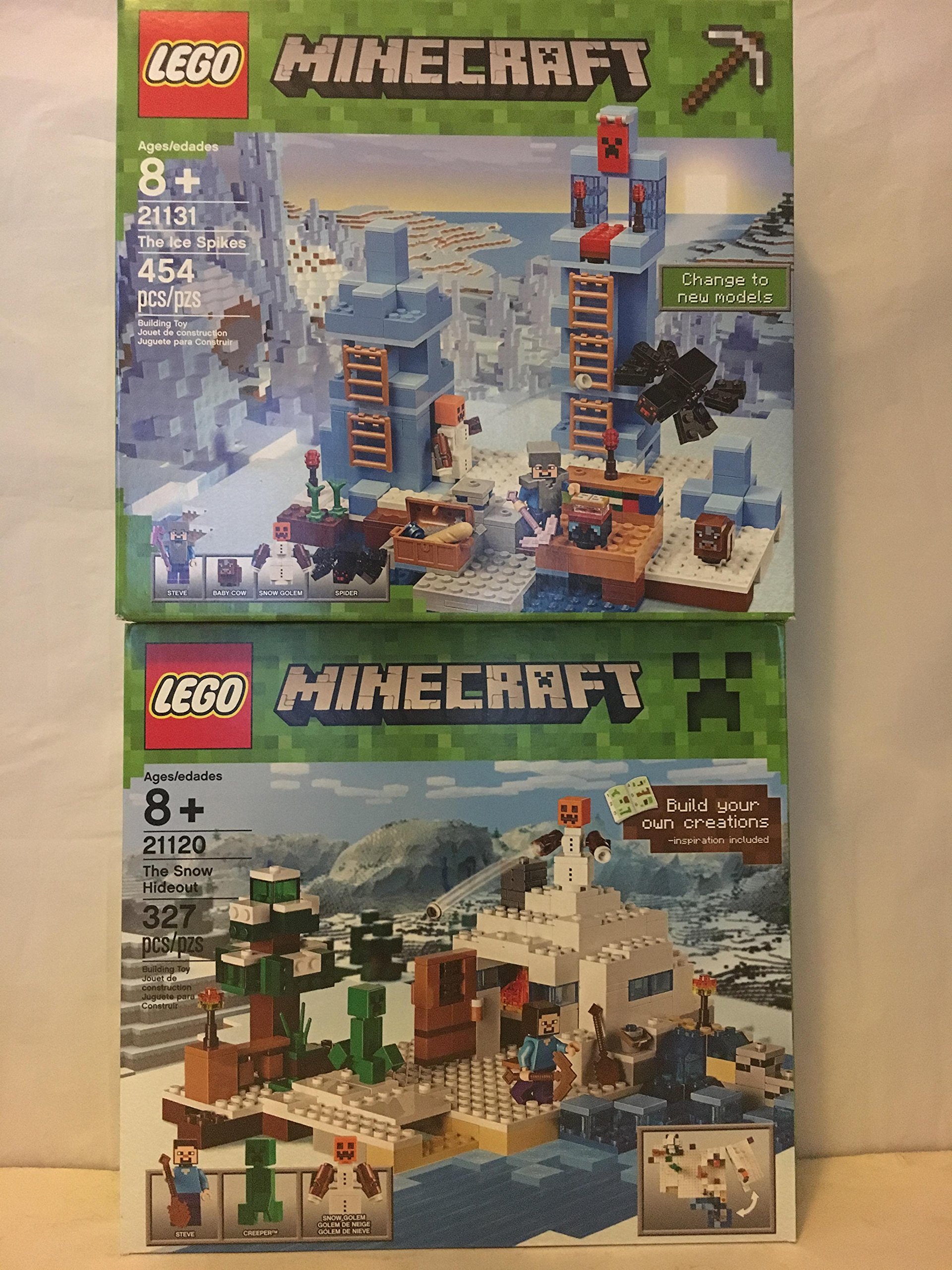 Buy LEGO Minecraft The Ice Spikes & LEGO Minecraft The Snow Hideout ...