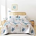 Amazon.com: weigelia Coastal Quilts Bedding Set King Size - Summer Green Sea Turtles Nautical ...
