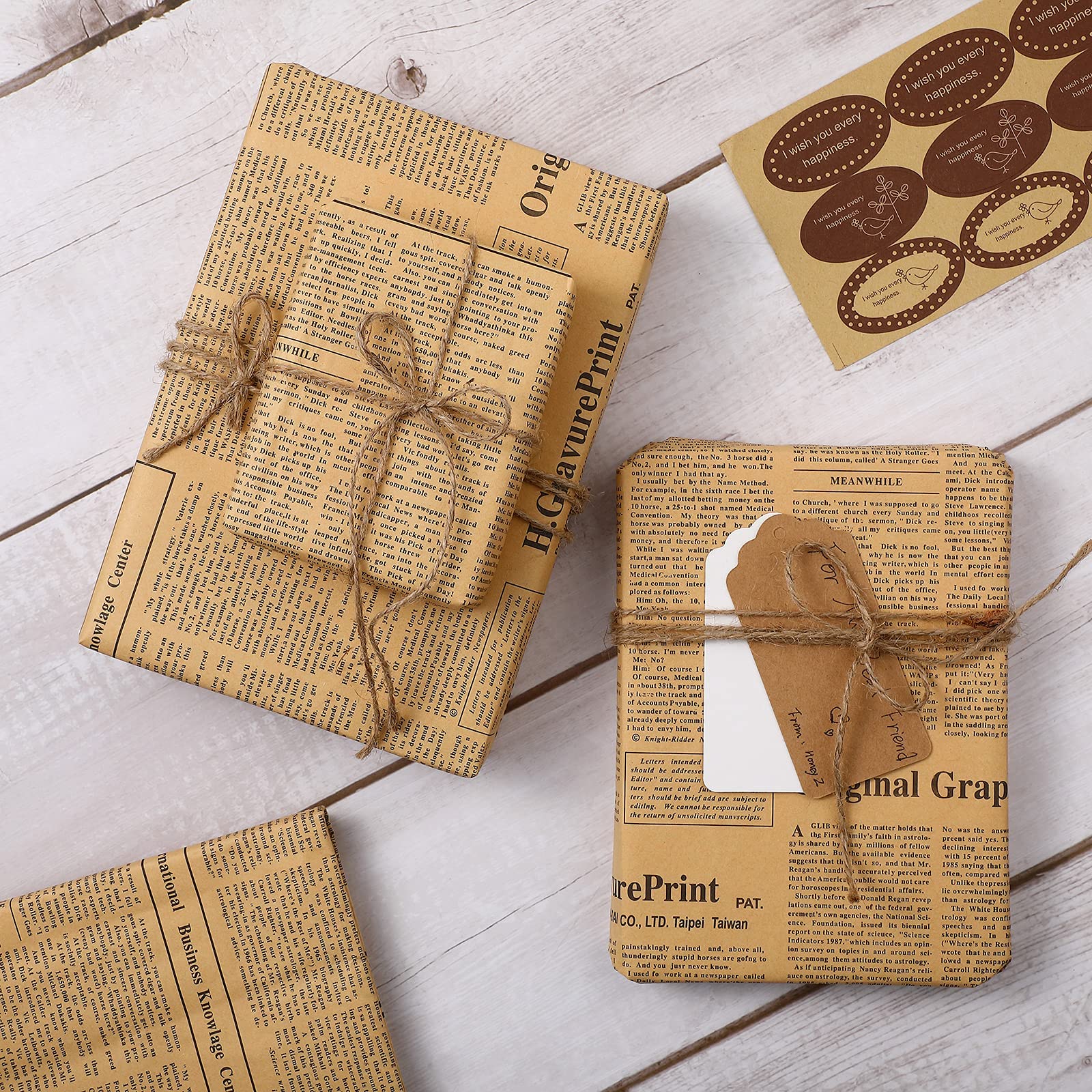 Mua Tenare 18 Pack Newspaper Wrapping Paper Set Valentines Gift ...